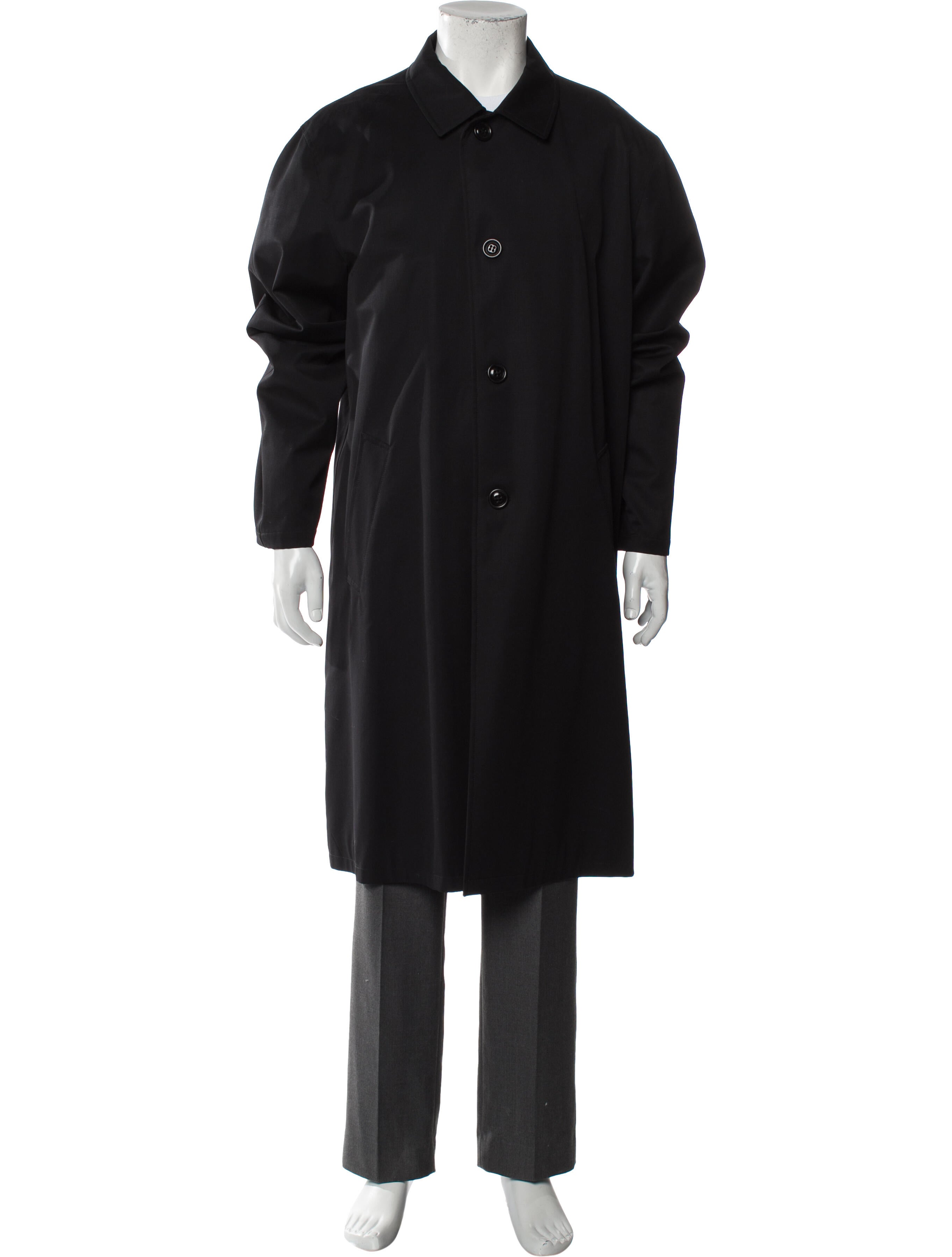 Armani Collezioni Wool Trench Coat - Black Outerwear, Clothing ...
