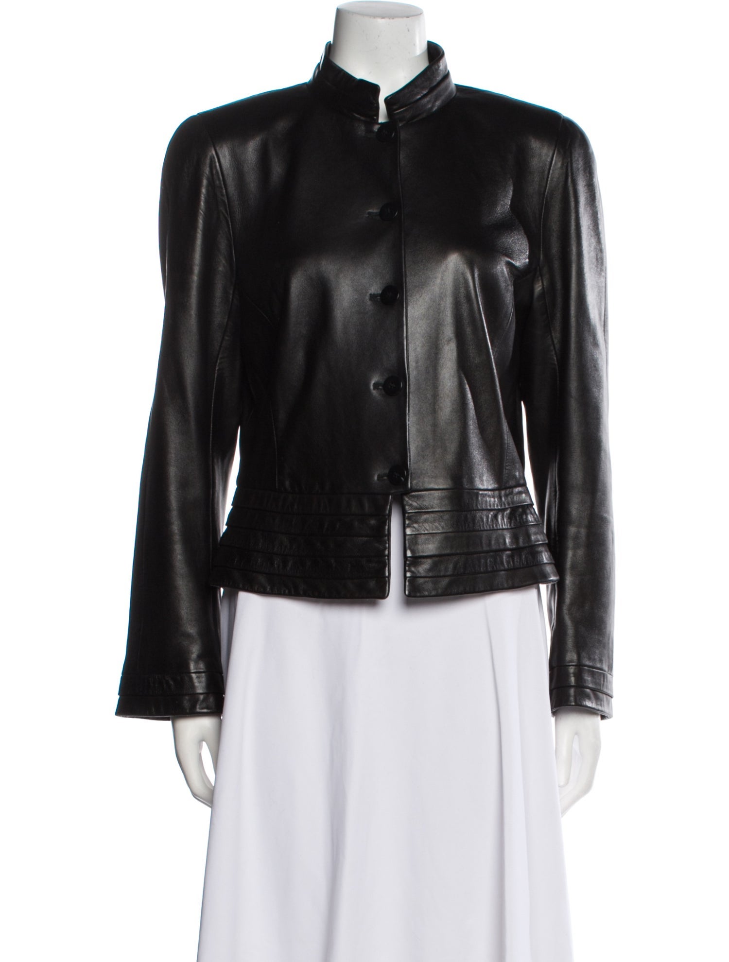 Armani Collezioni Leather Biker Jacket - Black Jackets, Clothing ...