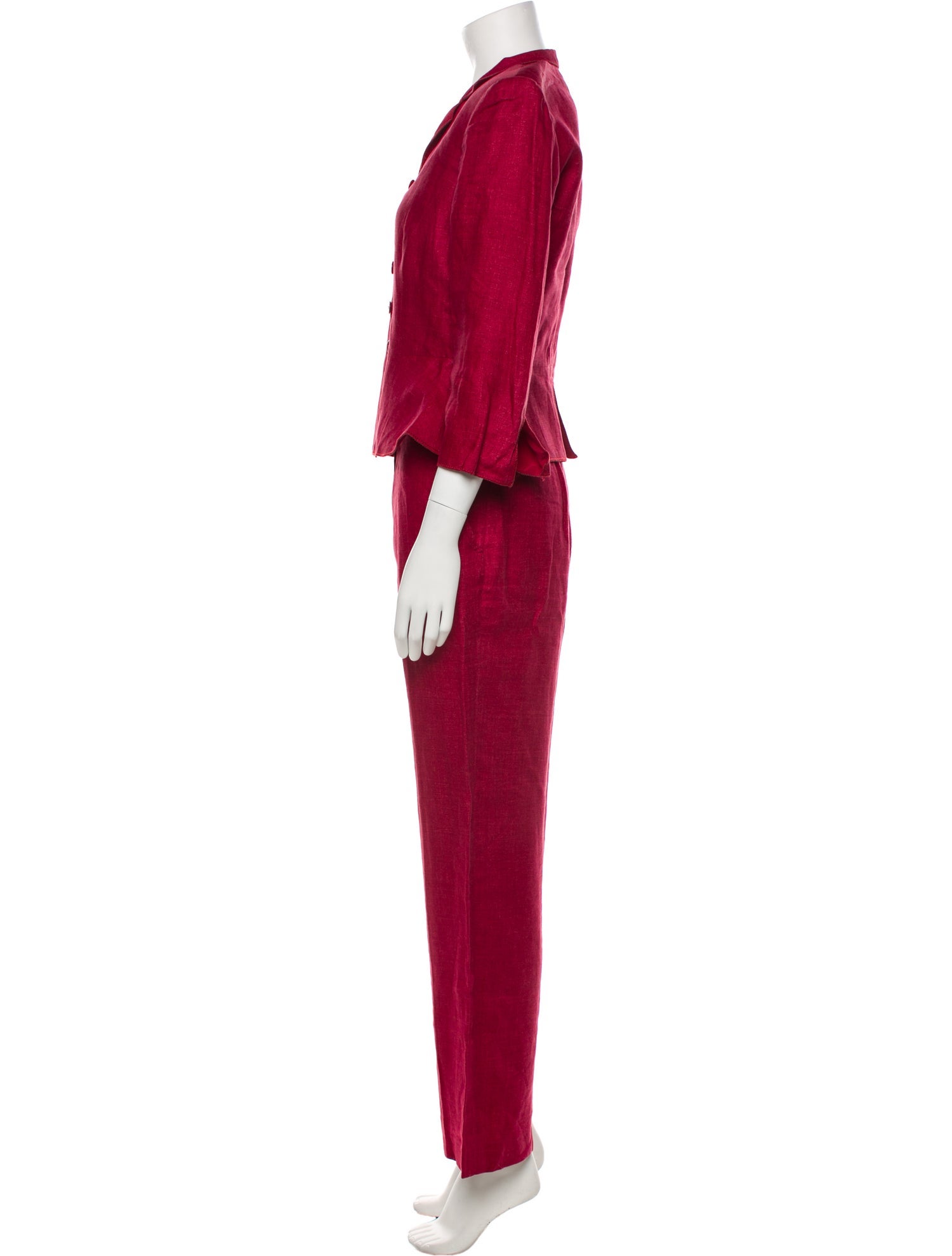 Armani Collezioni Linen Pant Set - Red, 10.5" Rise Suits and Sets ...