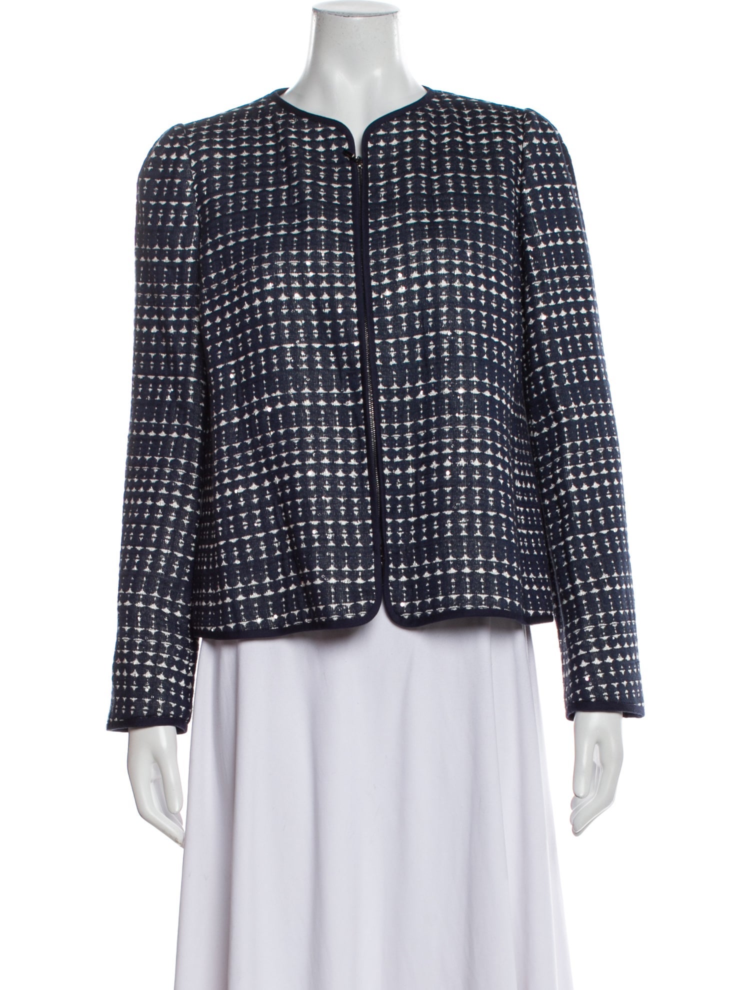Armani Collezioni Tweed Pattern Evening Jacket - Blue Jackets, Clothing ...