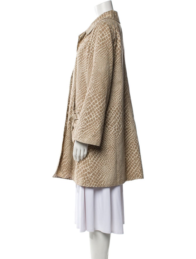 Armani Collezioni Tweed Pattern Trench Coat - Coats, Clothing ...