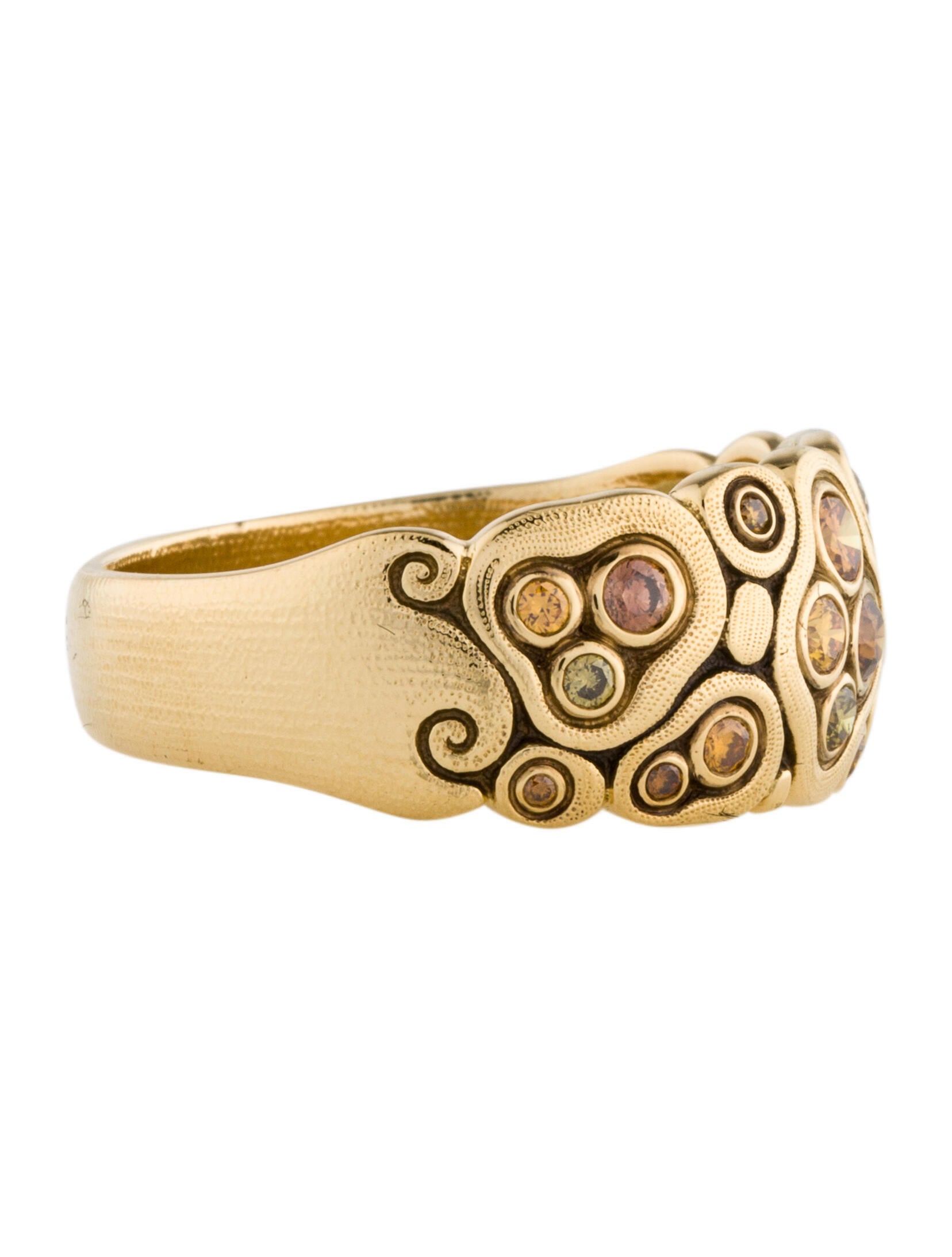 Alex Sepkus 18K Diamond Swirling Water Band - 18K Yellow Gold Band ...