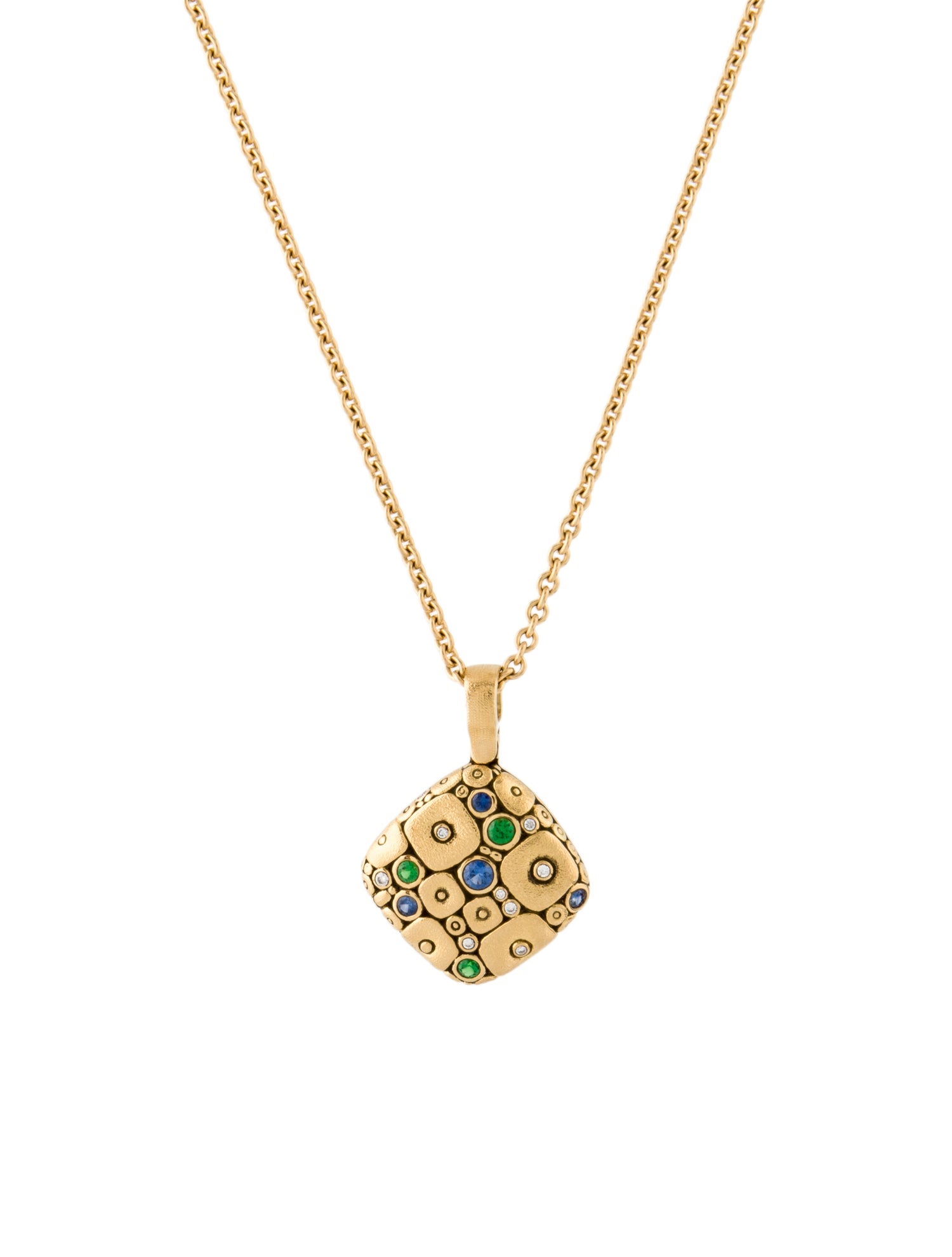 Alex Sepkus 18K Tsavorite, Sapphire & Diamond Pendant Necklace ...