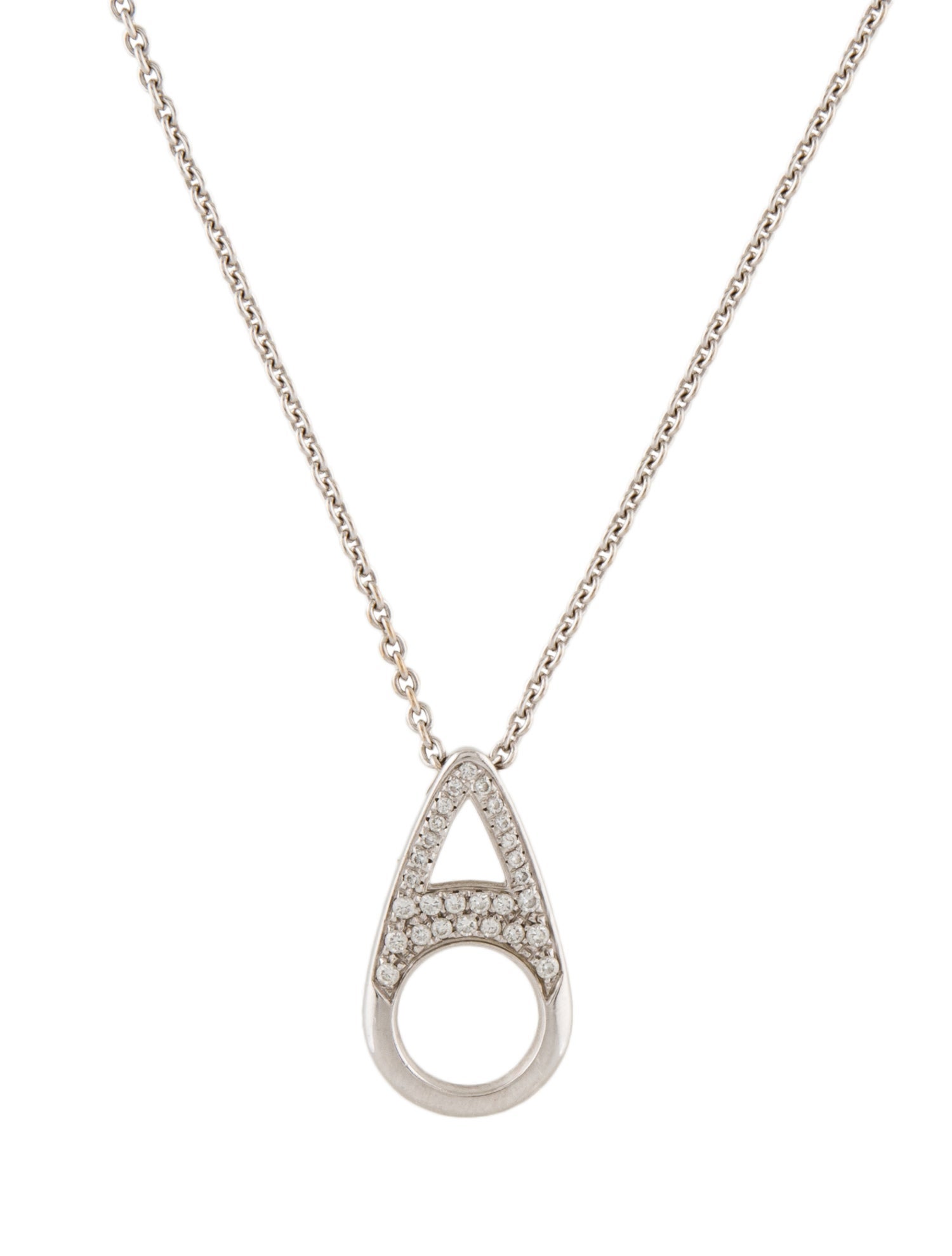 Asprey Diamond Zipper Pendant Necklace - Rhodium-Plated 18K White Gold ...
