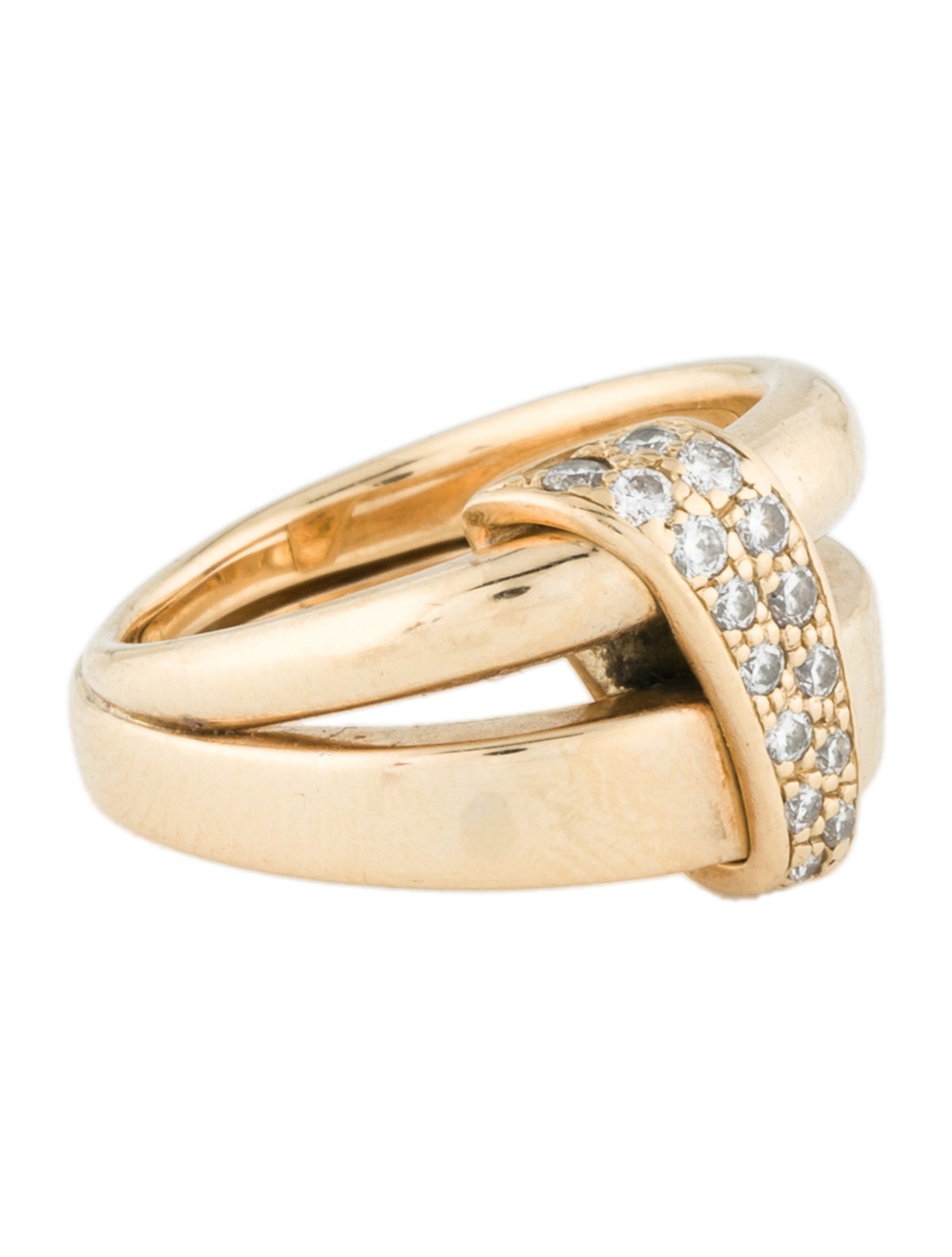 Asprey 18K Diamond Pavé Split Band - 18K Yellow Gold Band, Rings ...