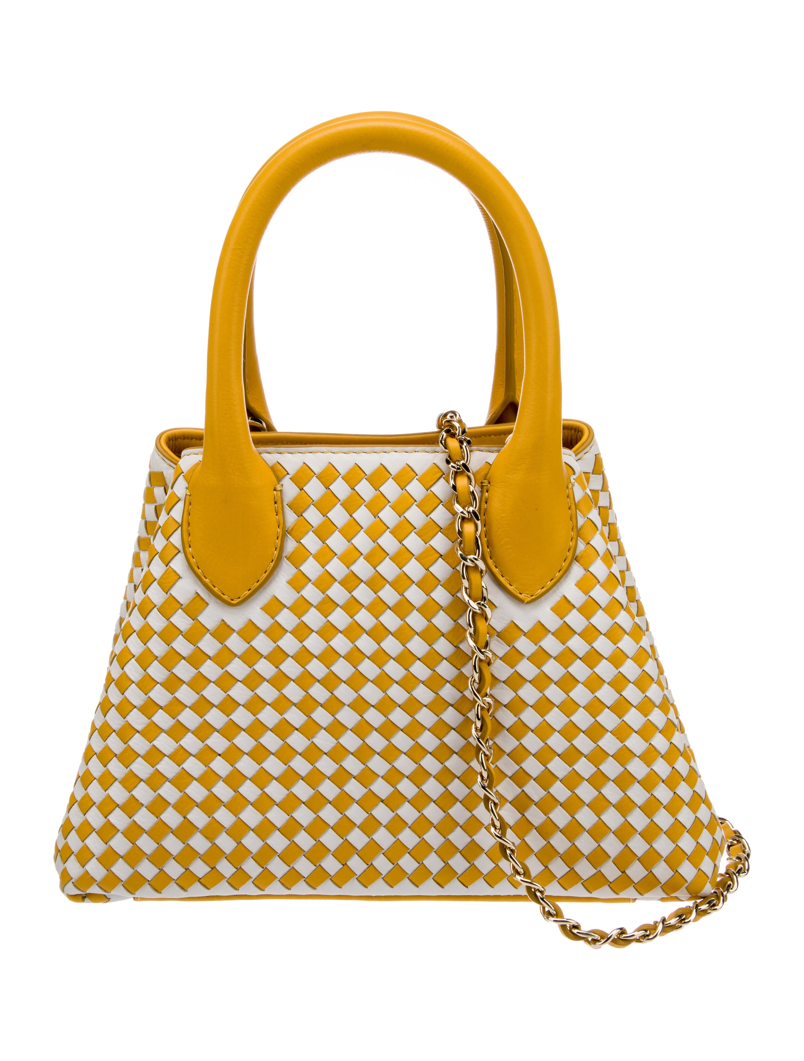 Aspinal of London Woven Leather Handle Bag - Yellow Handle Bags ...