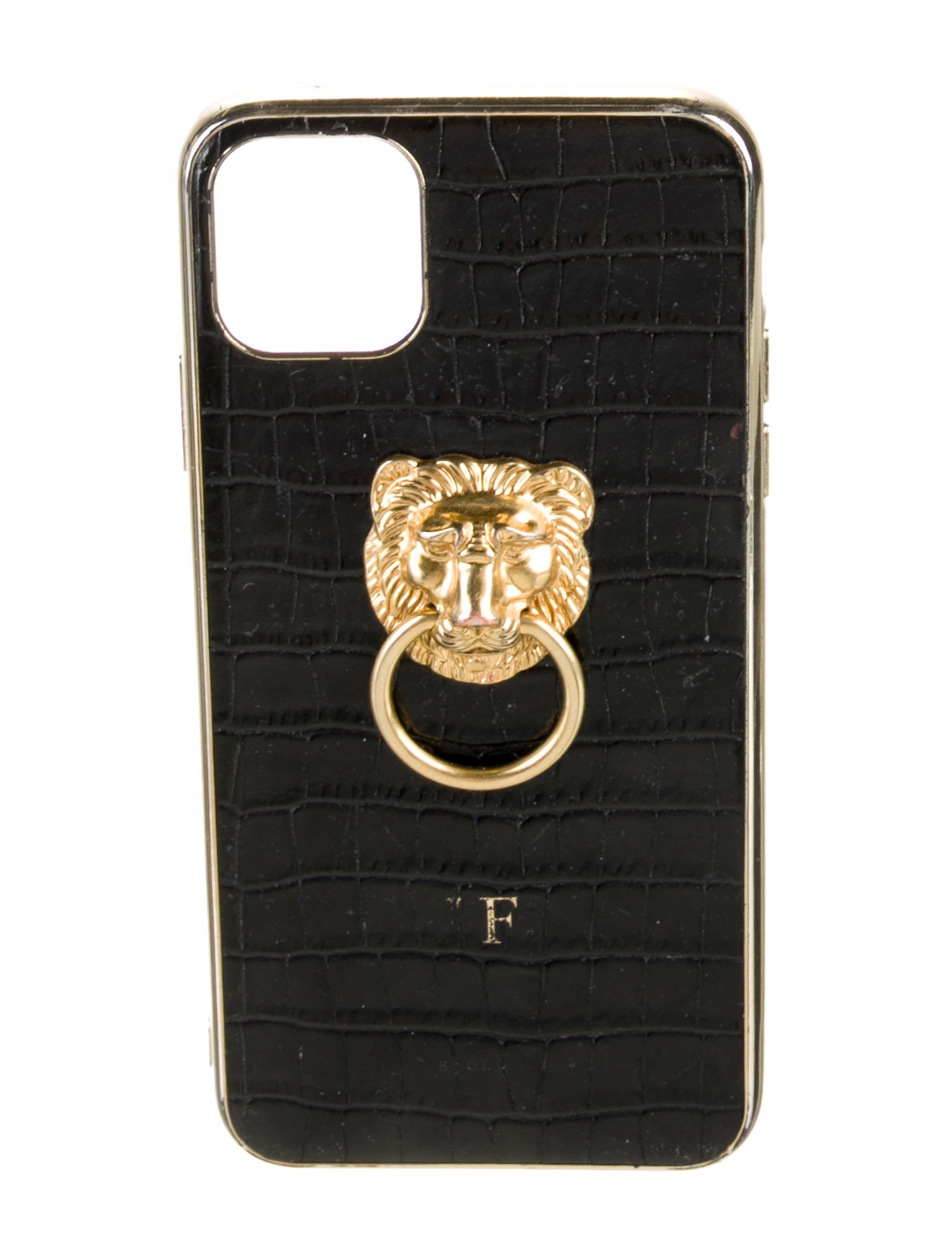 Aspinal of London Leather Lion Knocker iPhone 11 Case - Black Phone ...