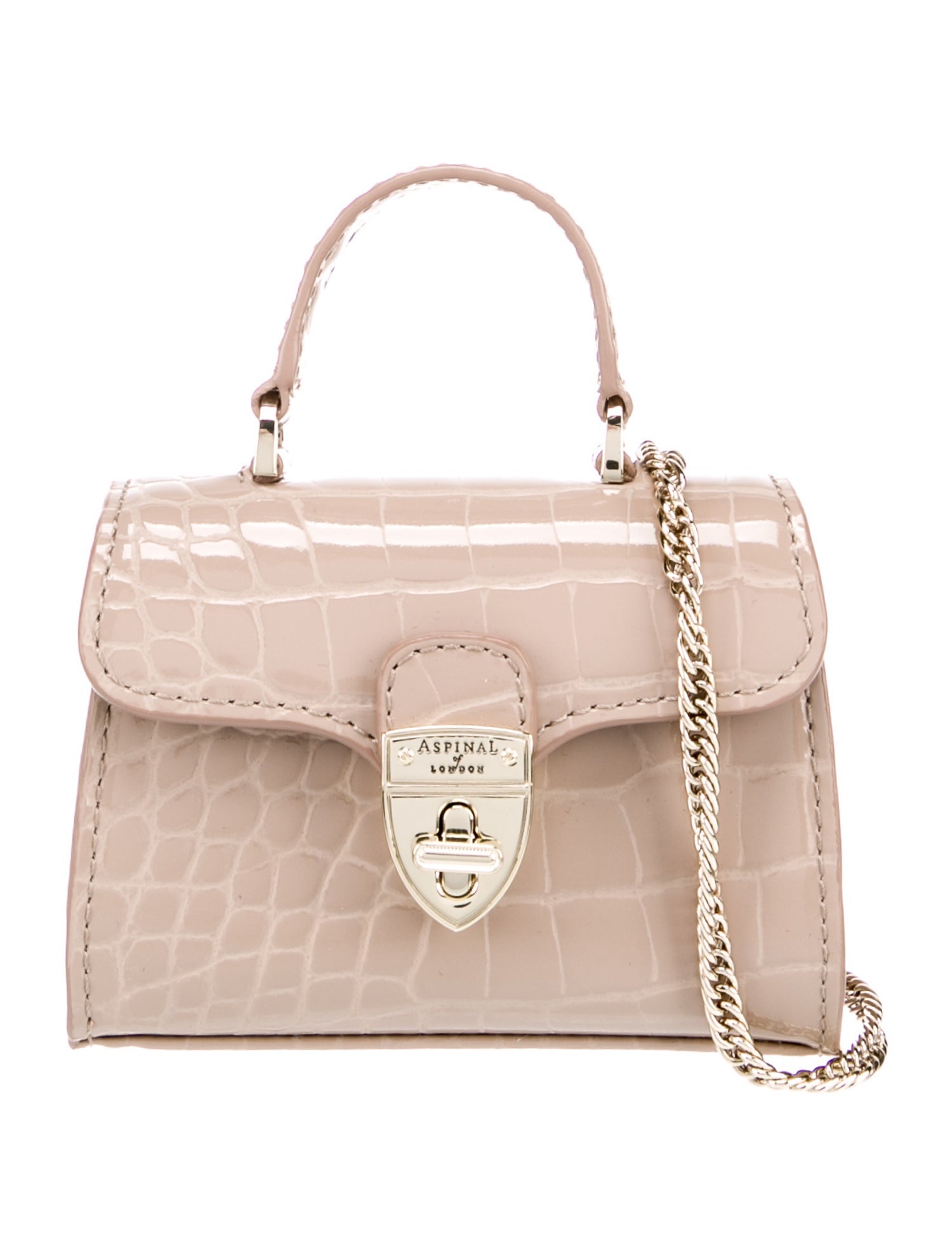 Aspinal of London Croc Embossed Leather Mini Bag - Neutrals Mini Bags ...