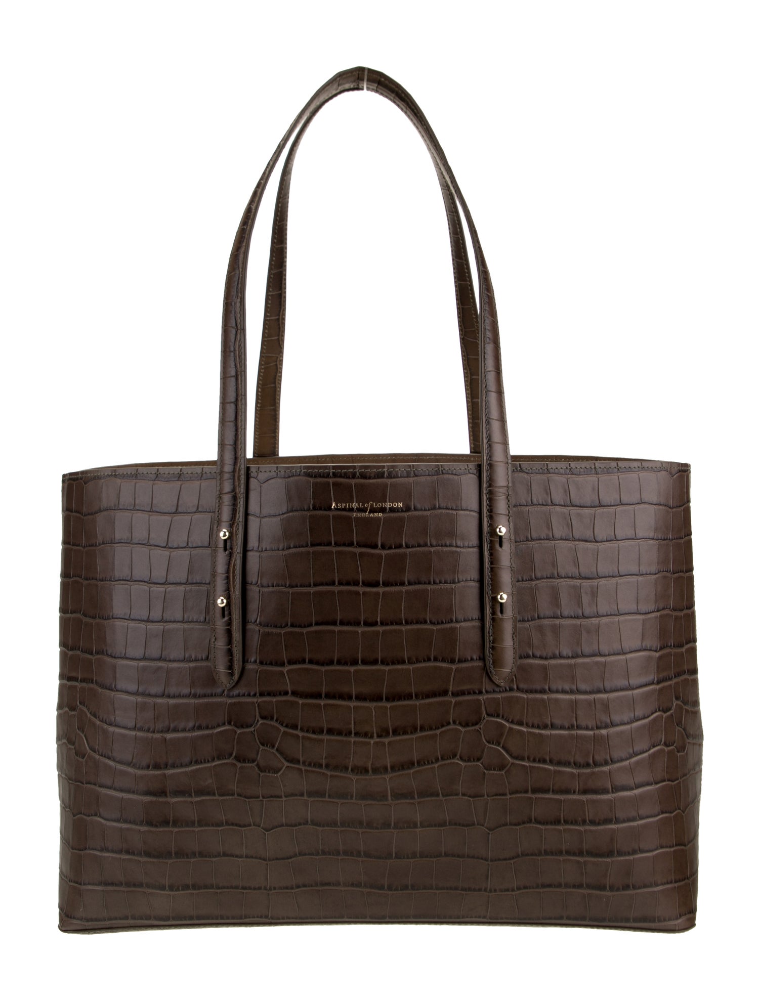 Aspinal of London Embossed Leather Tote - Green Totes, Handbags ...