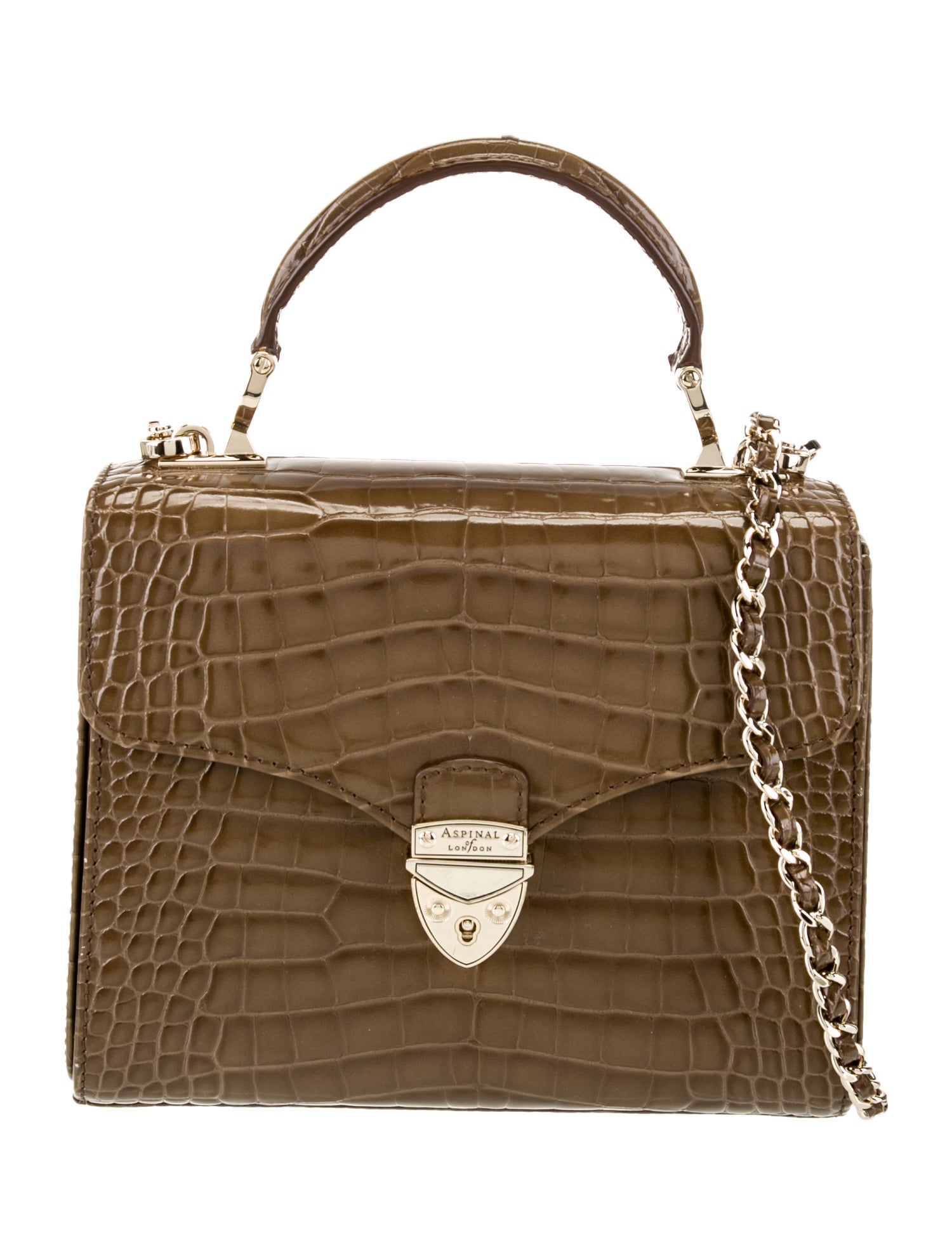 Aspinal of London Embossed Leather Mayfair - Brown Handle Bags ...