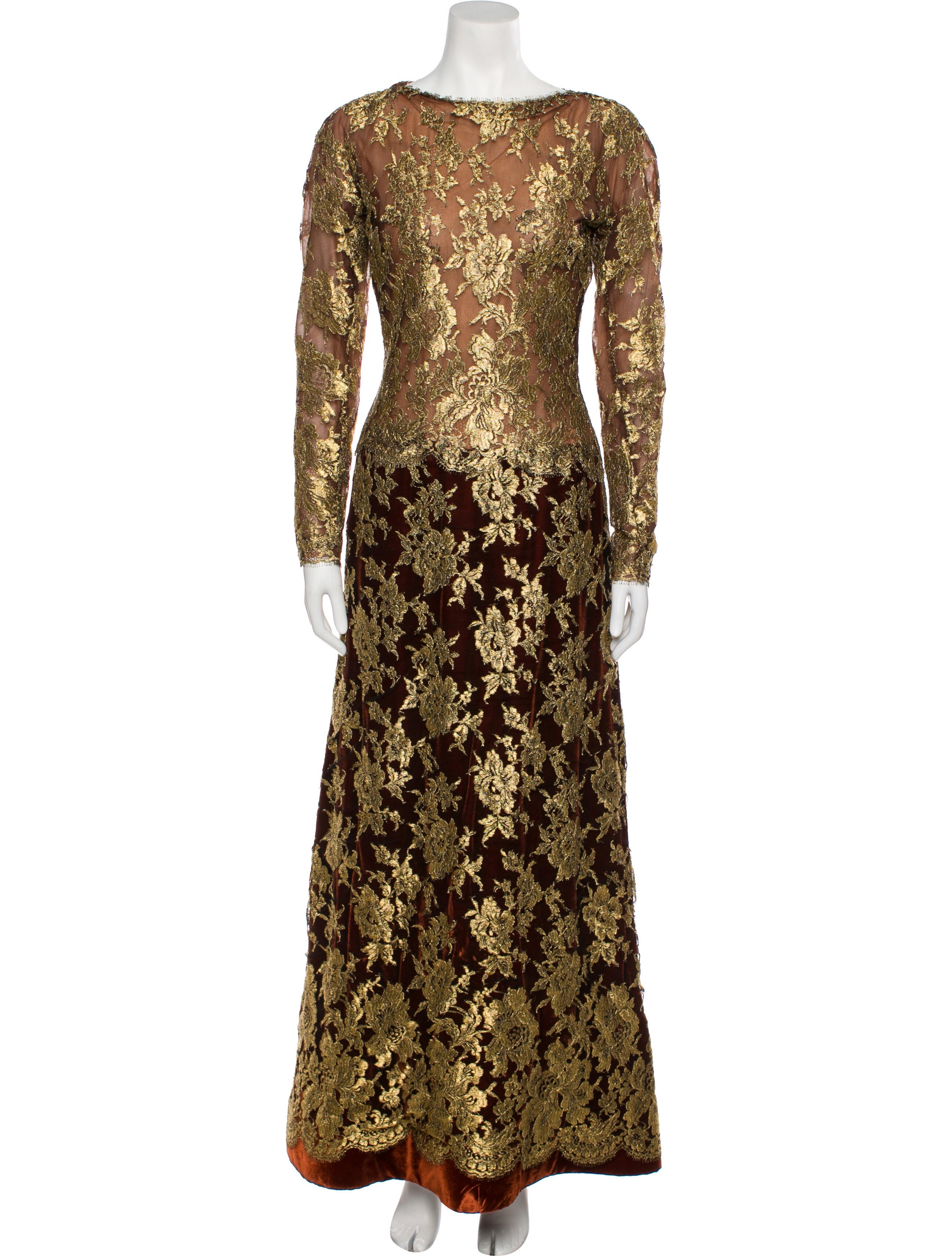 Arnold Scaasi Vintage Long Dress - Gold Dresses, Clothing - ASRCN20299 ...