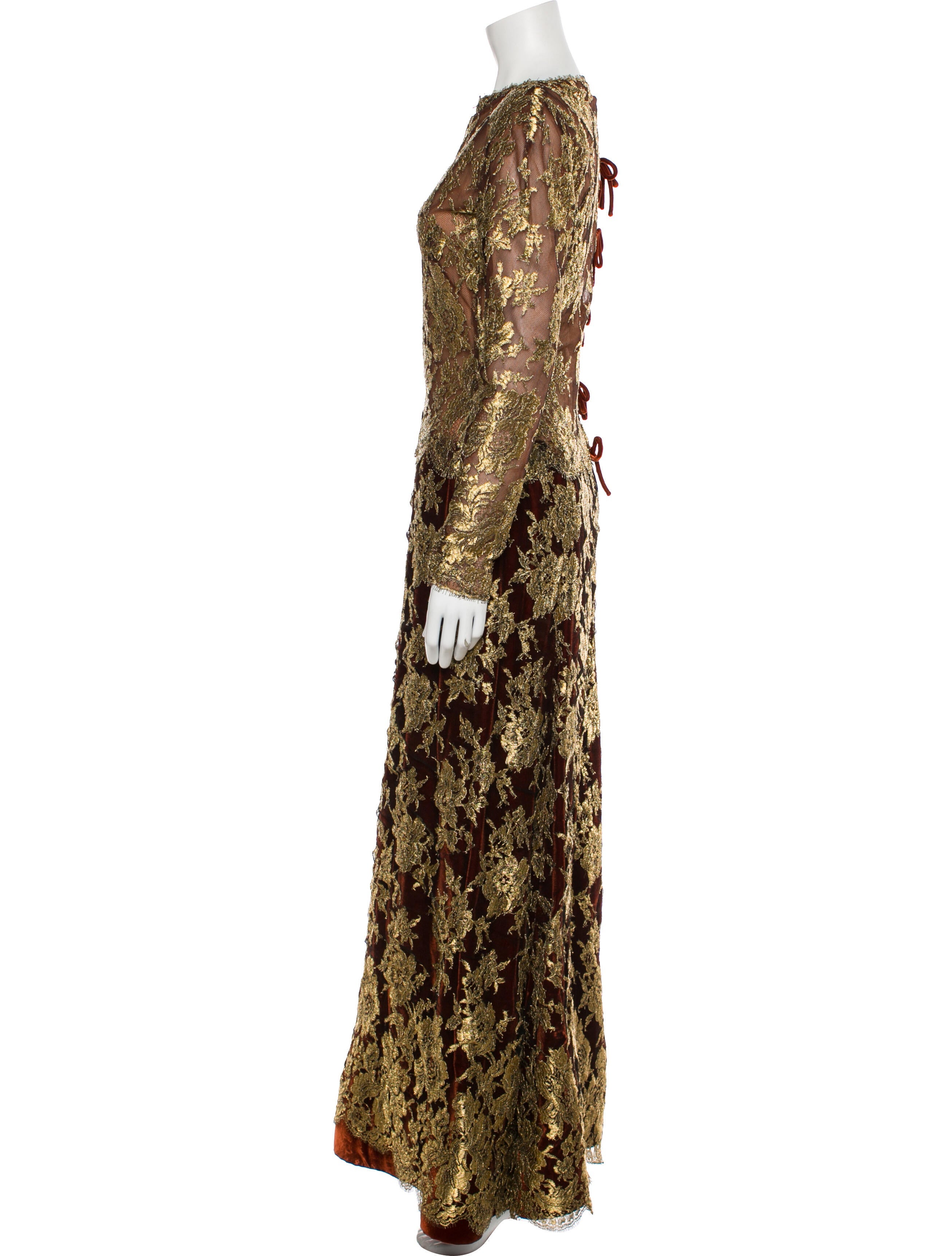 Arnold Scaasi Vintage Long Dress - Gold Dresses, Clothing - ASRCN20299 ...