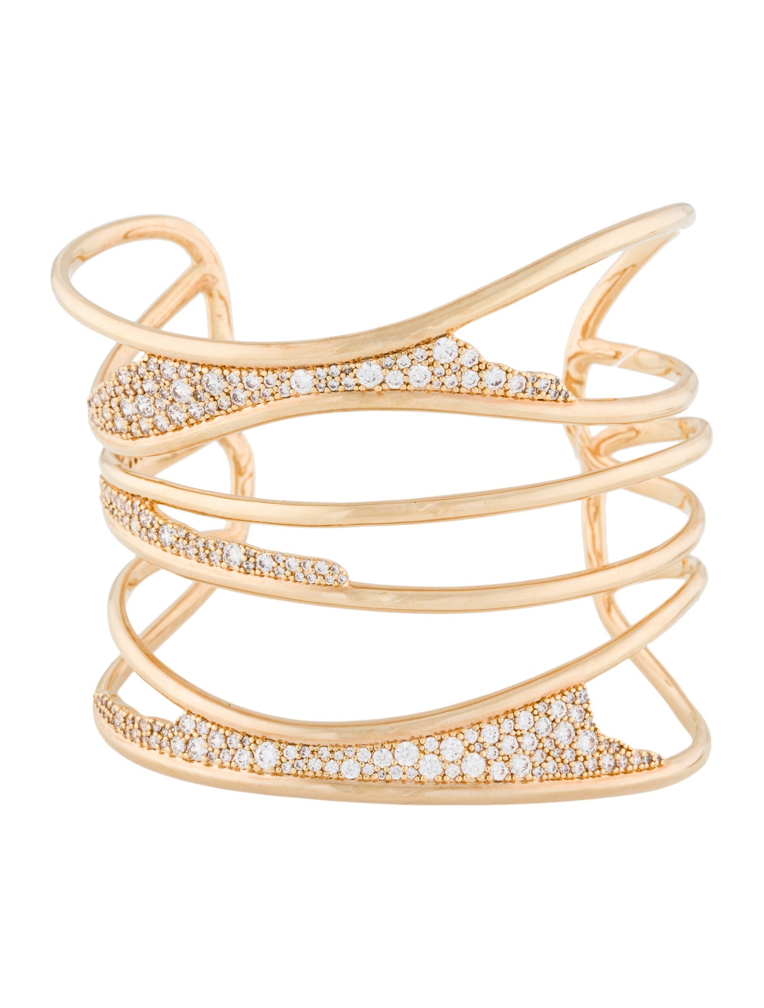 Atelier Swarovski Crystal Cuff - Gold-Tone Metal Cuff, Bracelets ...