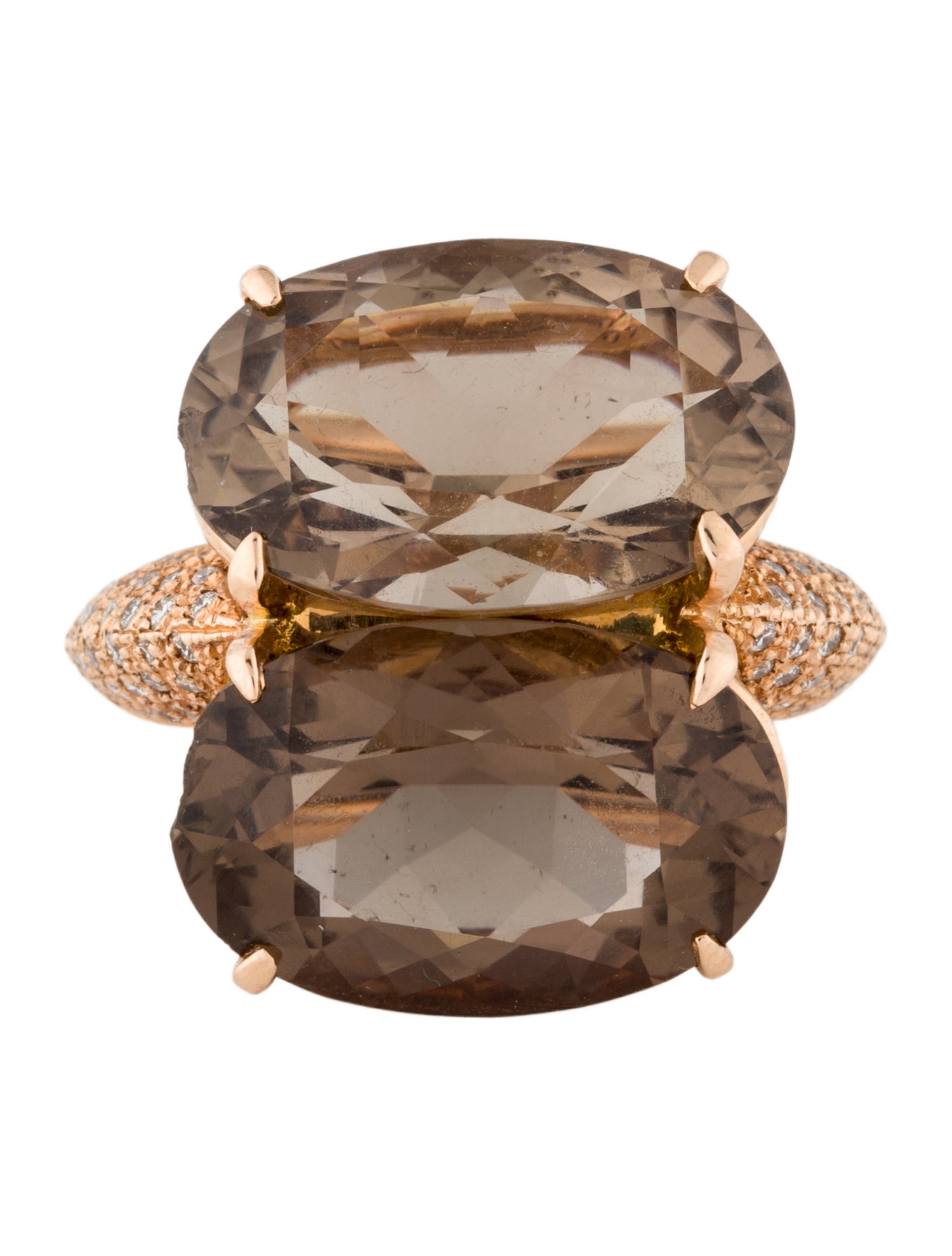 Antonini Gioielli 18K 20.41ctw Smoky Quartz & Diamond Lucca Cocktail ...