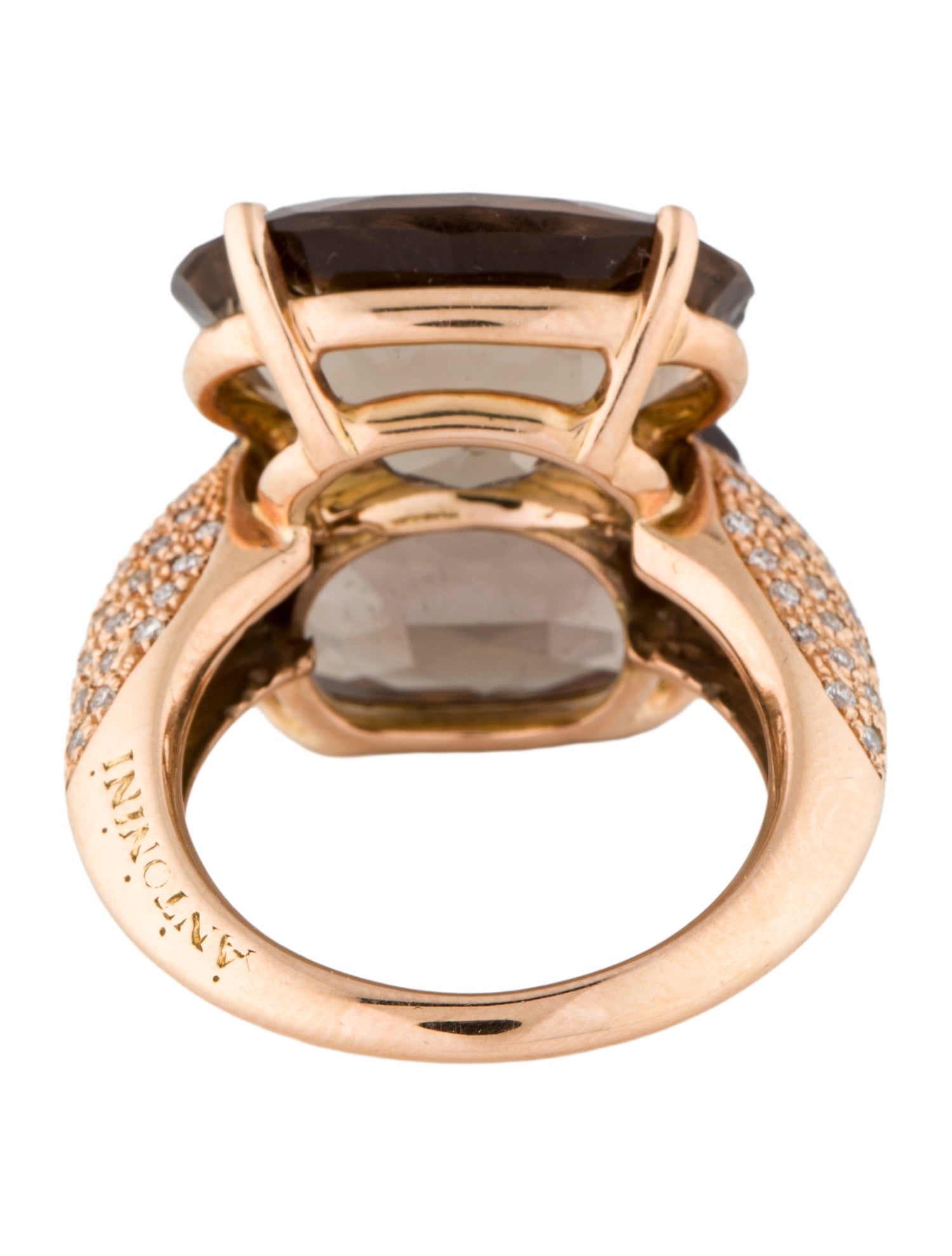 Antonini Gioielli 18K 20.41ctw Smoky Quartz & Diamond Lucca Cocktail Ring - Cocktail Ring, Rings ...