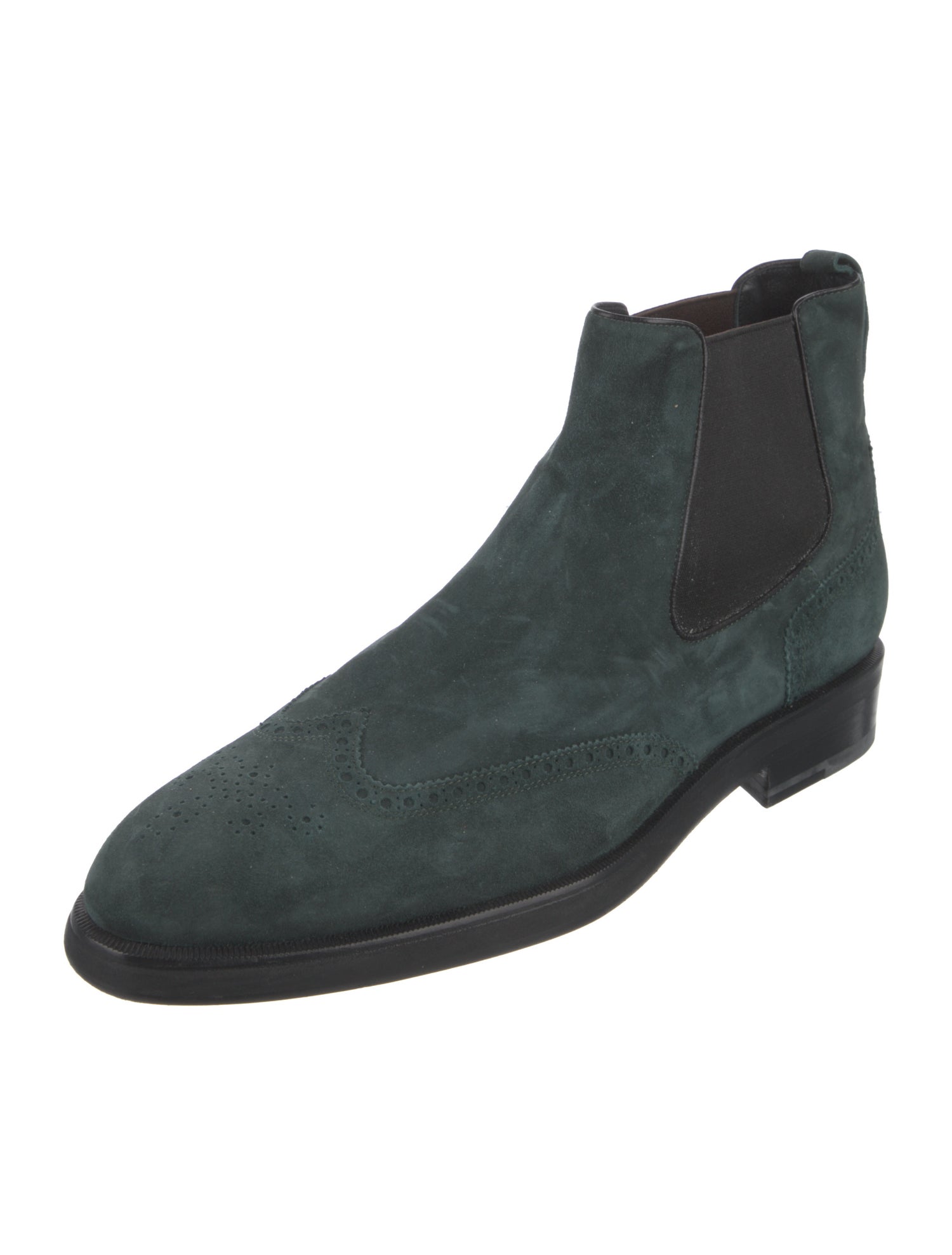 a.testoni Suede Chelsea Boots - Green Boots, Shoes - ATS21601 | The ...