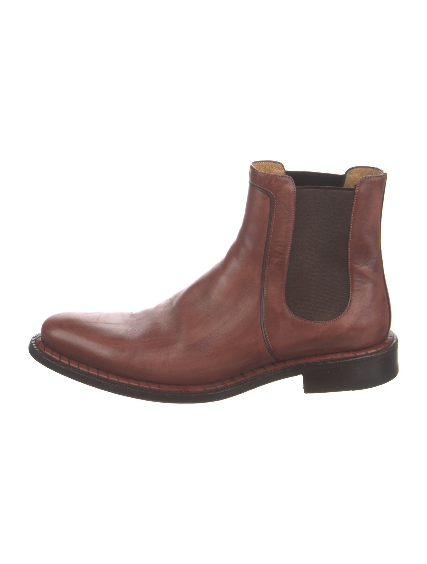 a.testoni Leather Chelsea Boots - Brown Boots, Shoes - ATS21955 | The ...