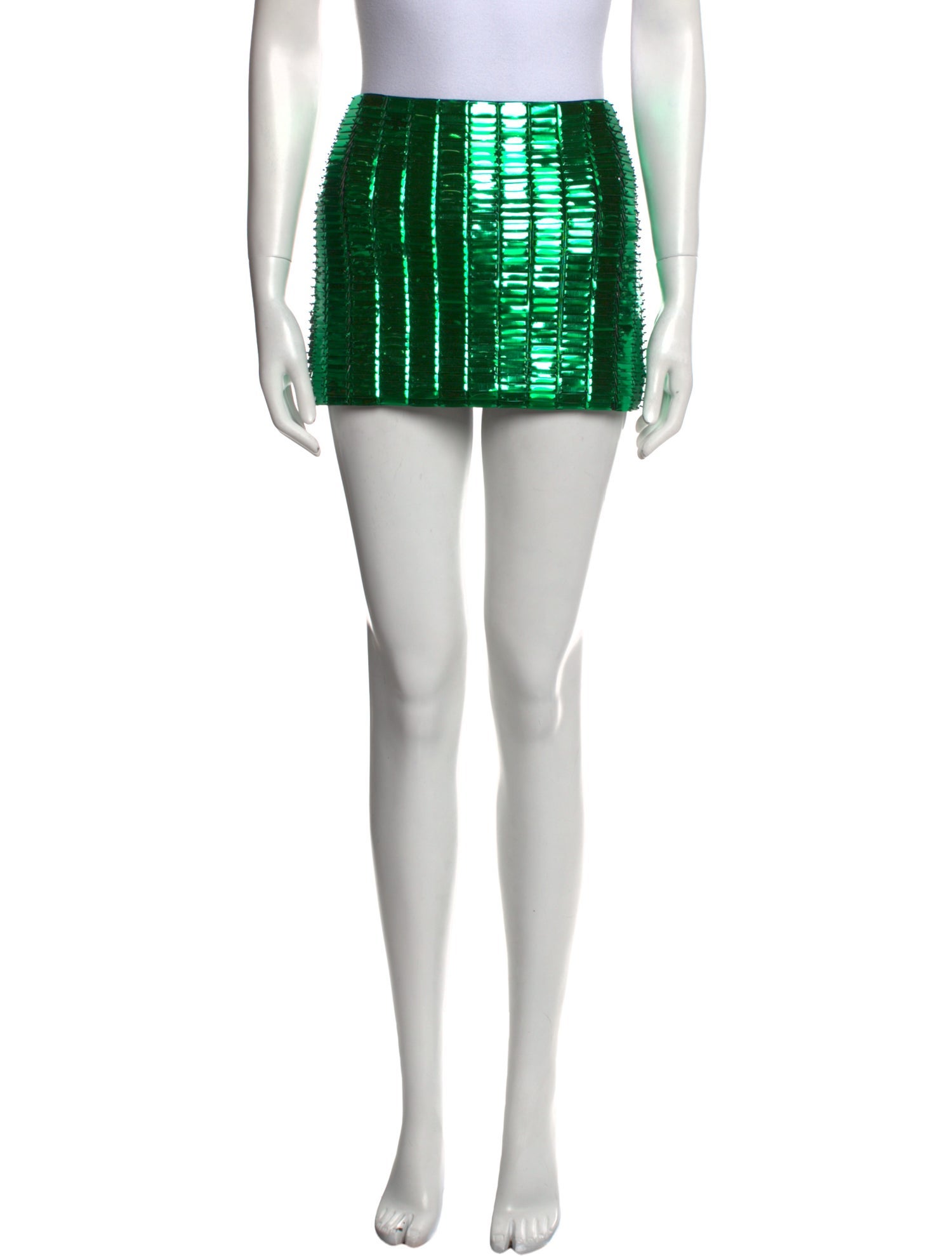 Attico Sequin Embellishments Mini Skirt - Green Skirts, Clothing ...