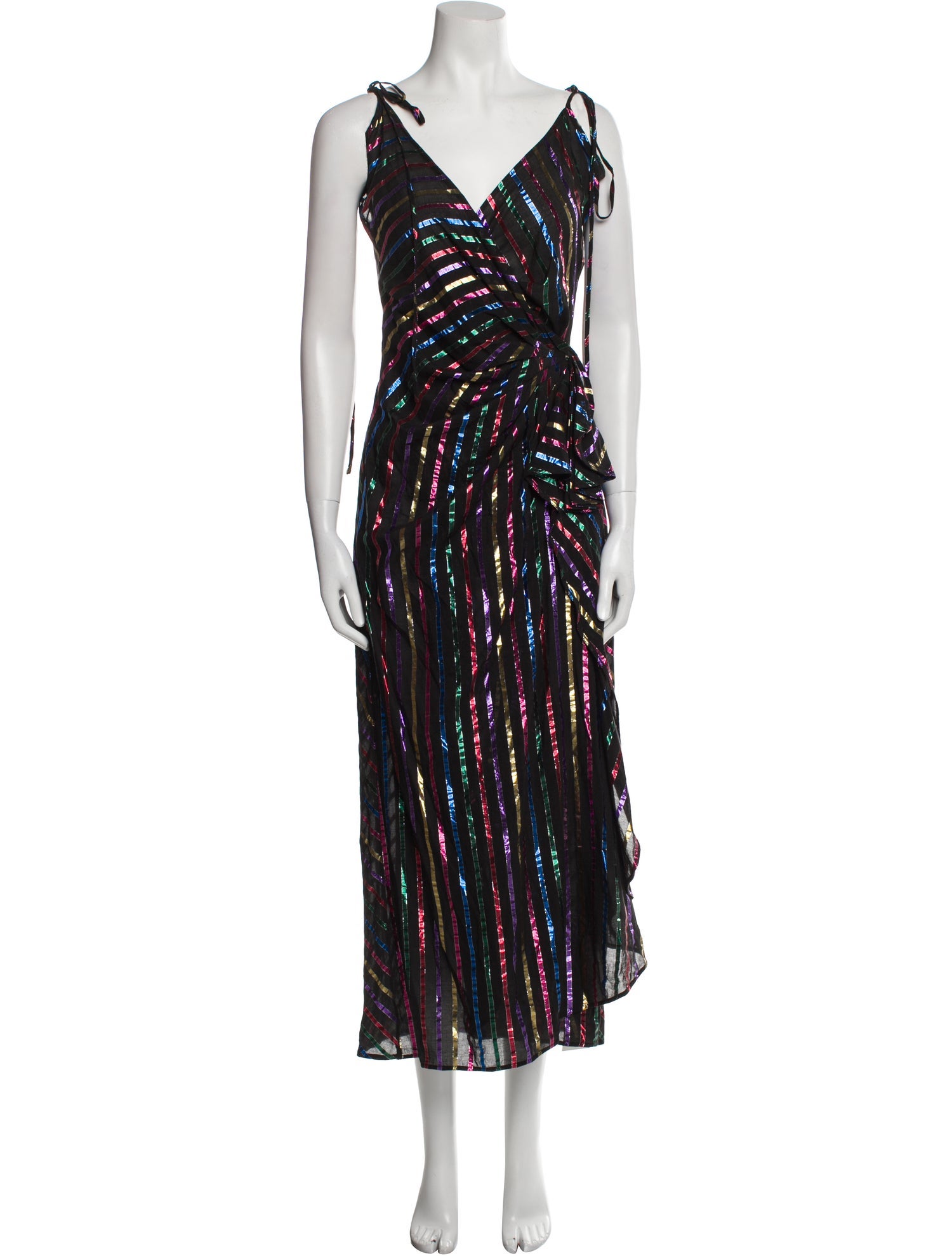 Attico Printed Long Dress - Black Dresses, Clothing - ATTCO30640 | The ...