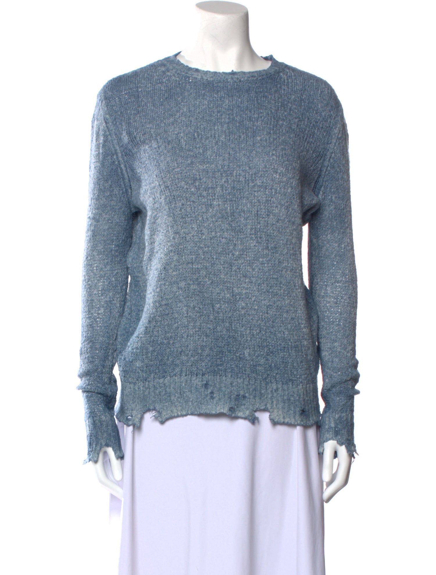 Avant Toi Crew Neck Sweater - Blue Knitwear, Clothing - AVT22689 | The ...