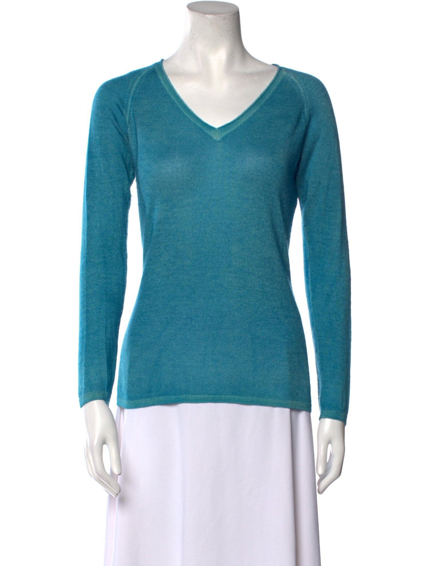 Avant Toi Cashmere V-Neck Sweater - Blue Knitwear, Clothing - AVT23107 ...