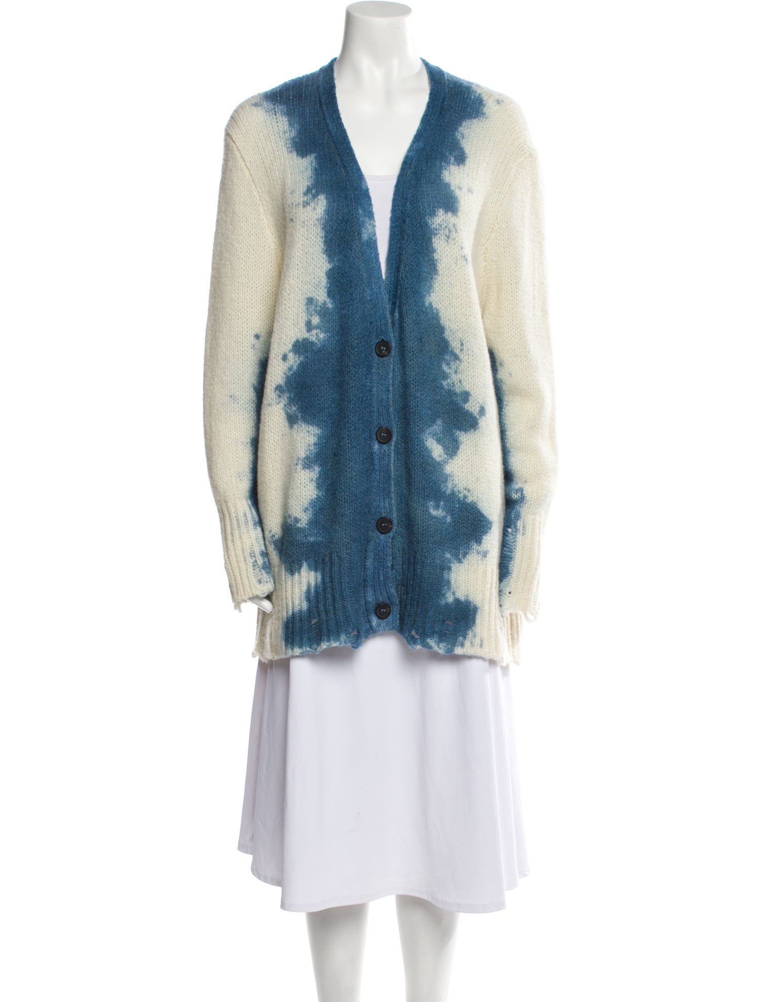 Avant Toi Cashmere Tie-Dye Print Sweater - Blue Knitwear, Clothing ...