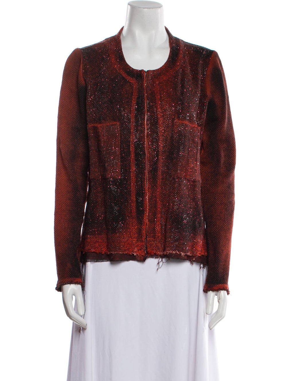 Avant Toi Linen Tweed Pattern Jacket - Red Jackets, Clothing - AVT23711 ...
