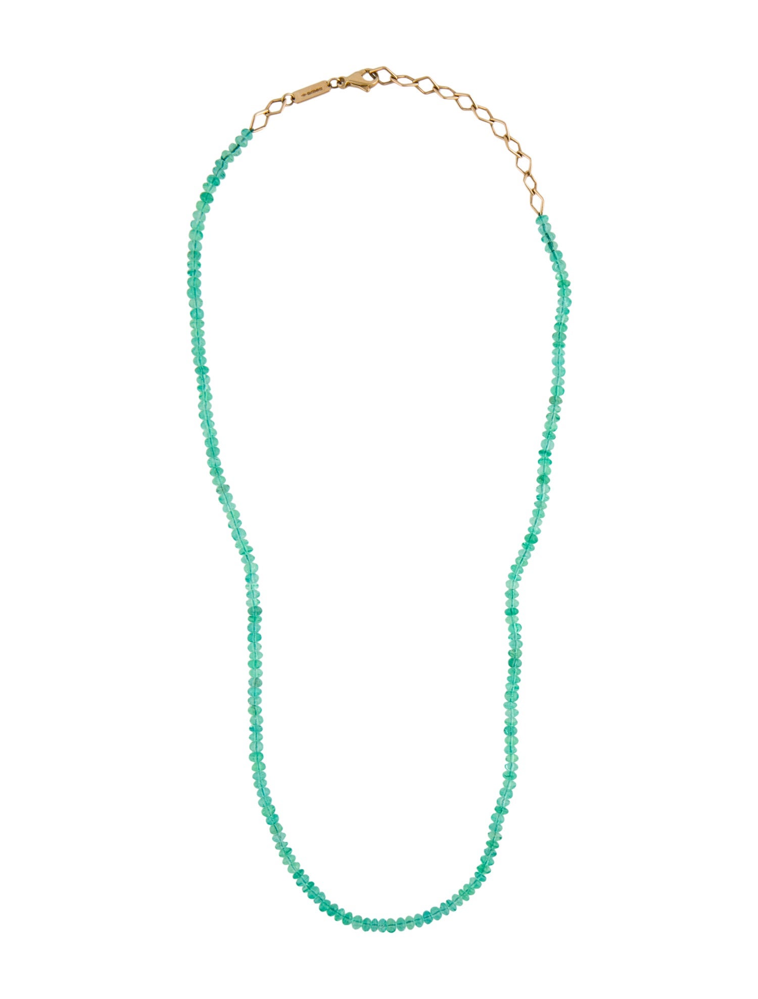 Azlee 18K Emerald Small Bead Necklace - 18K Yellow Gold Bead Strand ...