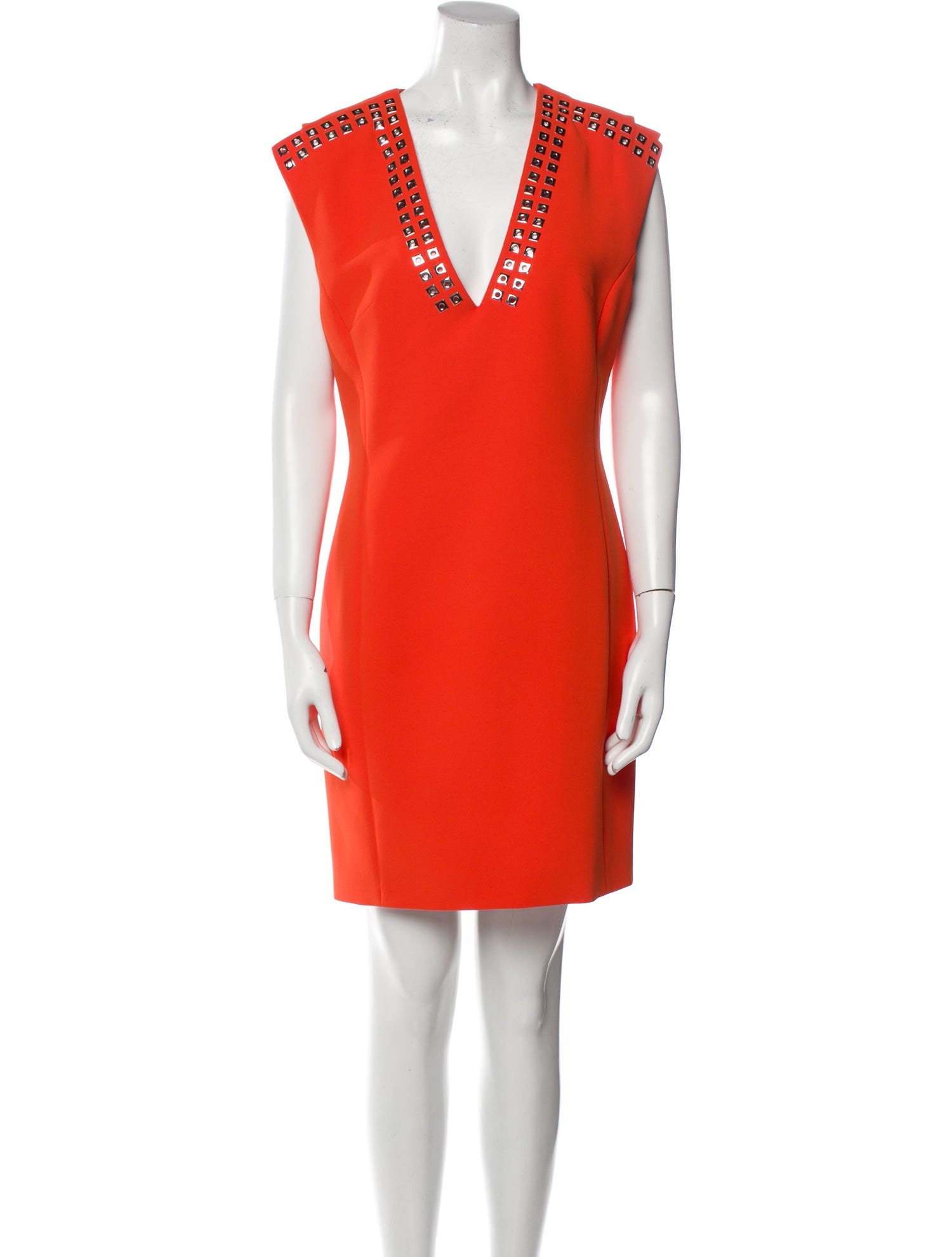 Barbara Bui V-Neck Mini Dress - Orange Dresses, Clothing - BAB39488 ...