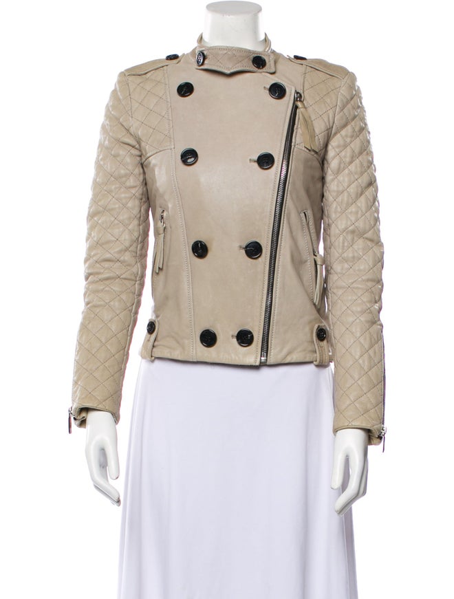 Barbara Bui Lambskin Biker Jacket - Neutrals Jackets, Clothing ...