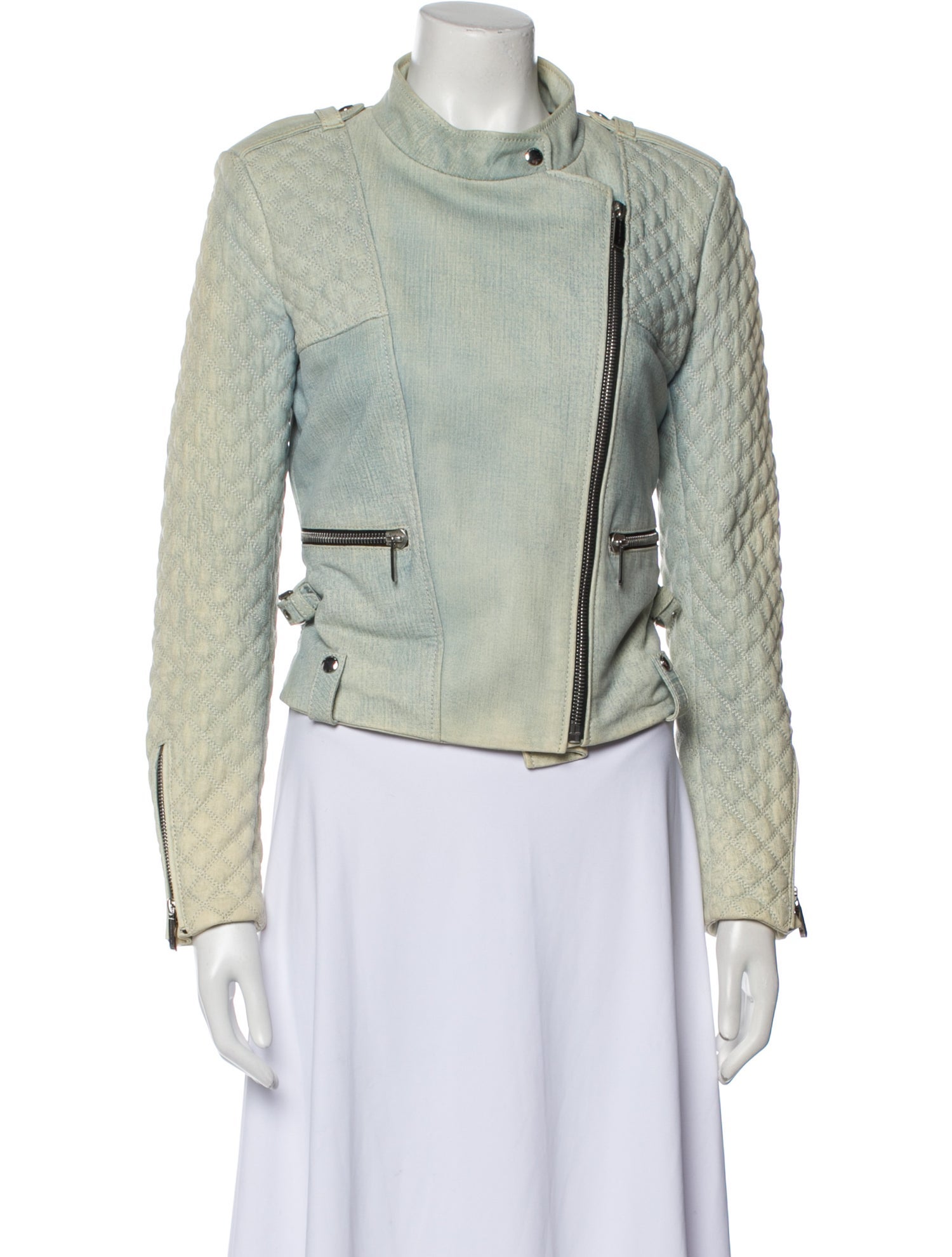 Barbara Bui Lambskin Biker Jacket - Blue Jackets, Clothing - BAB41338 ...