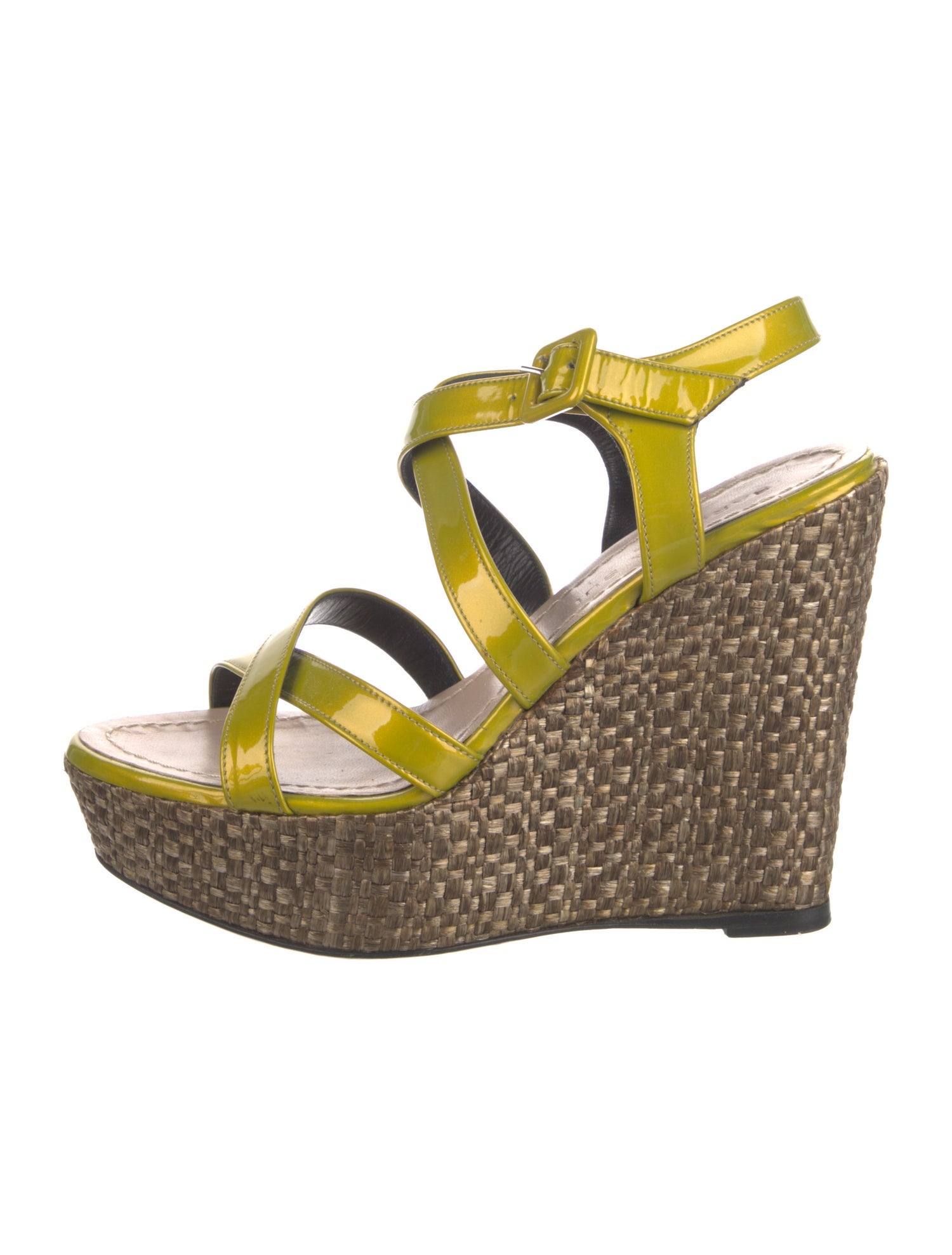 Barbara Bui Patent Leather Espadrilles - Green Sandals, Shoes ...
