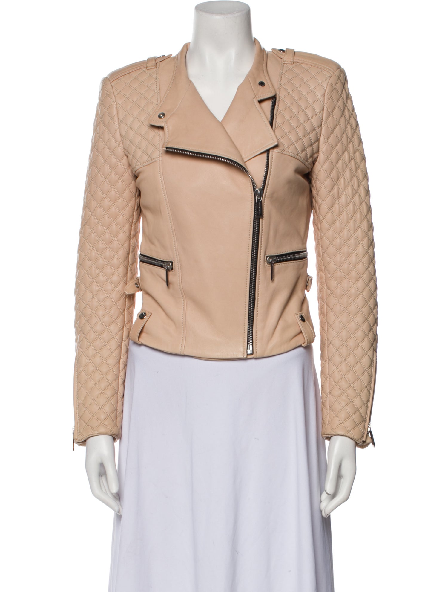 Barbara Bui Leather Biker Jacket - Neutrals Jackets, Clothing ...