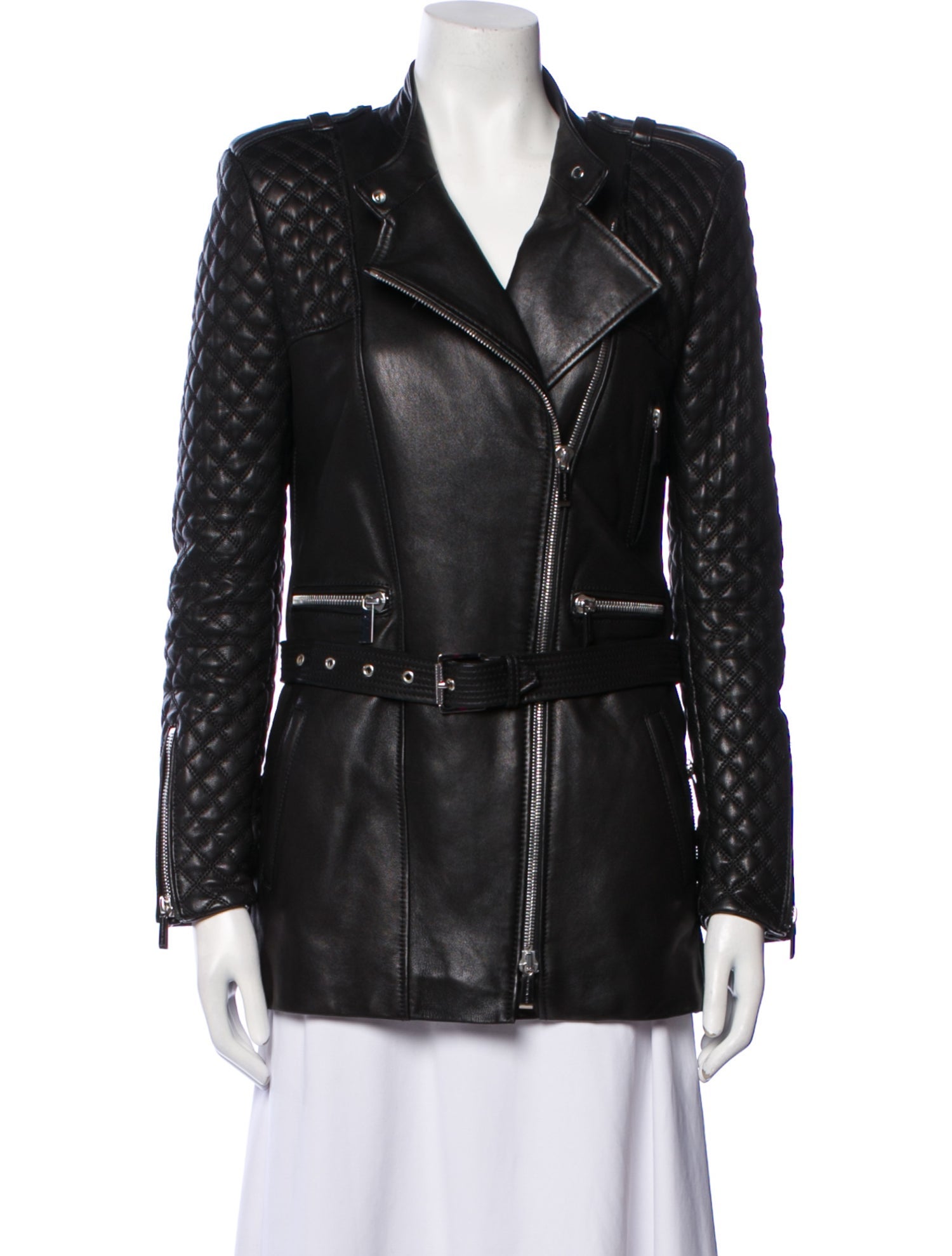 Barbara Bui Leather Biker Jacket - Black Jackets, Clothing - BAB42153 ...
