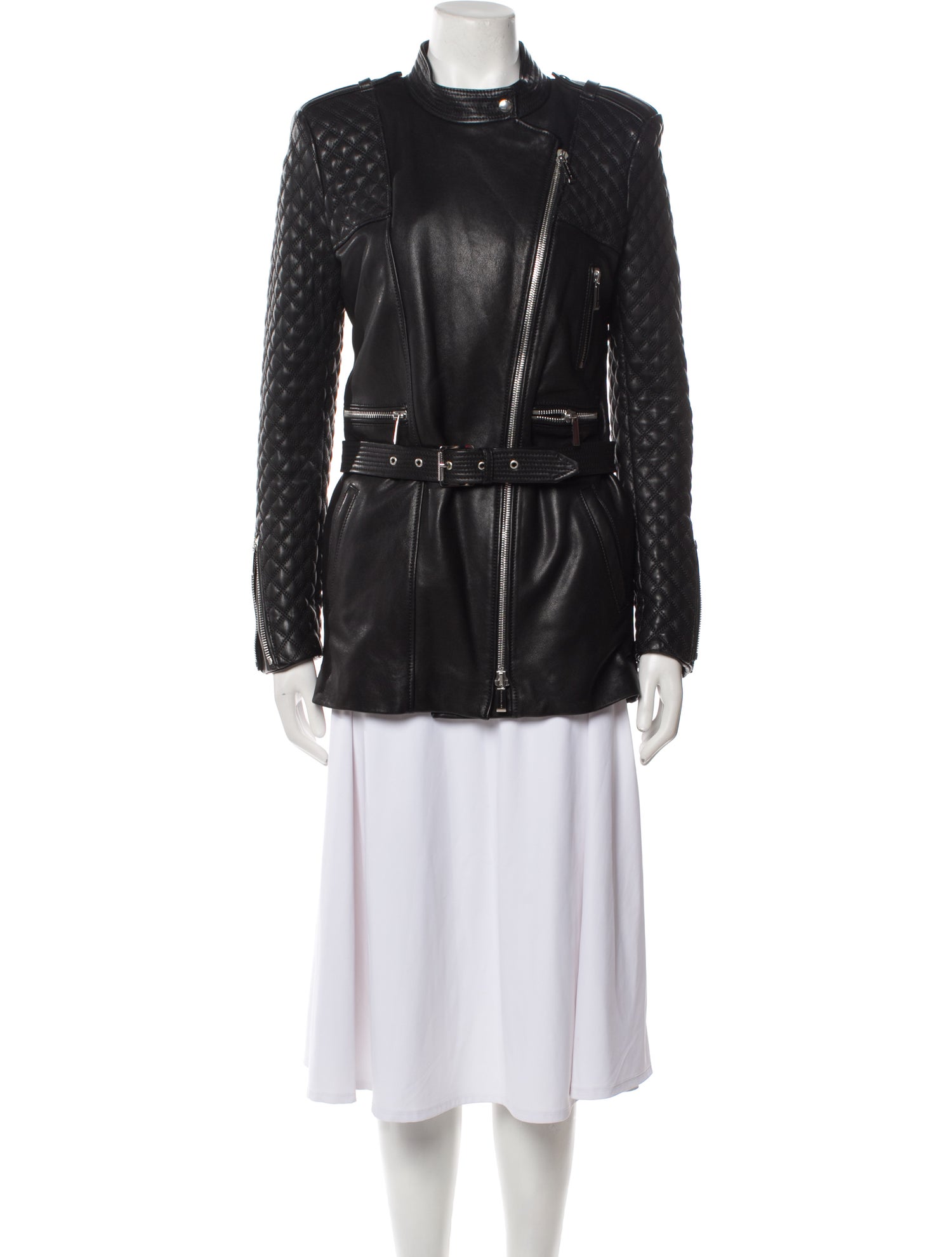 Barbara Bui Leather Biker Jacket - Black Jackets, Clothing - BAB42352 ...