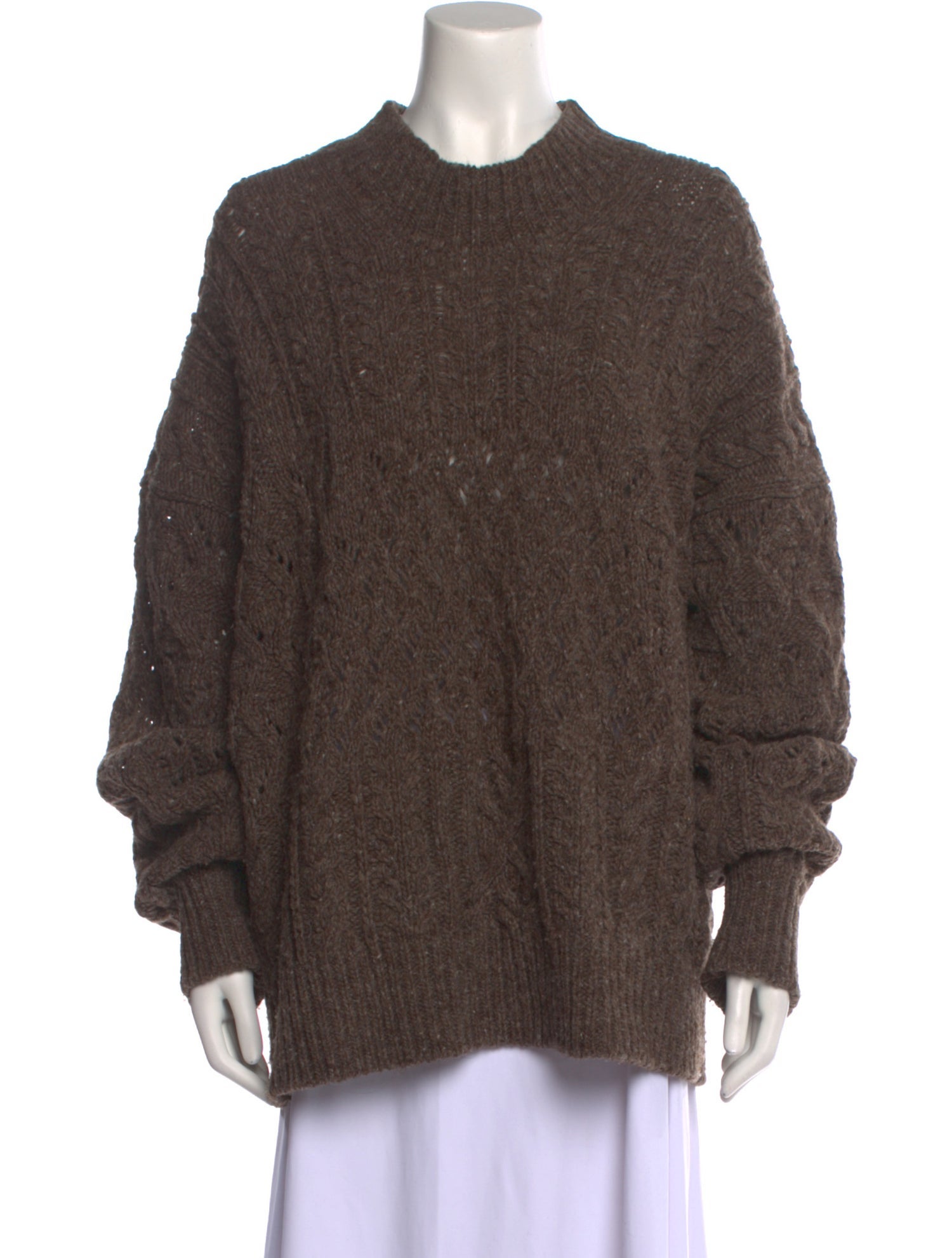 babaà Wool Crew Neck Sweater - Brown Knitwear, Clothing - BABAA21410 ...