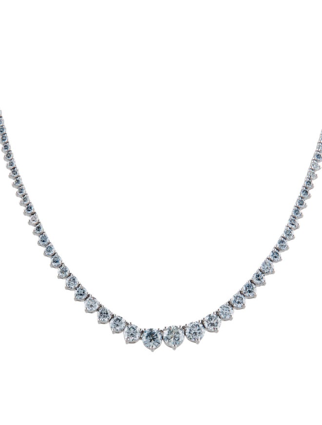 Necklace 14K 9.00ctw Diamond Collar Necklace - Rhodium-Plated 14K White ...