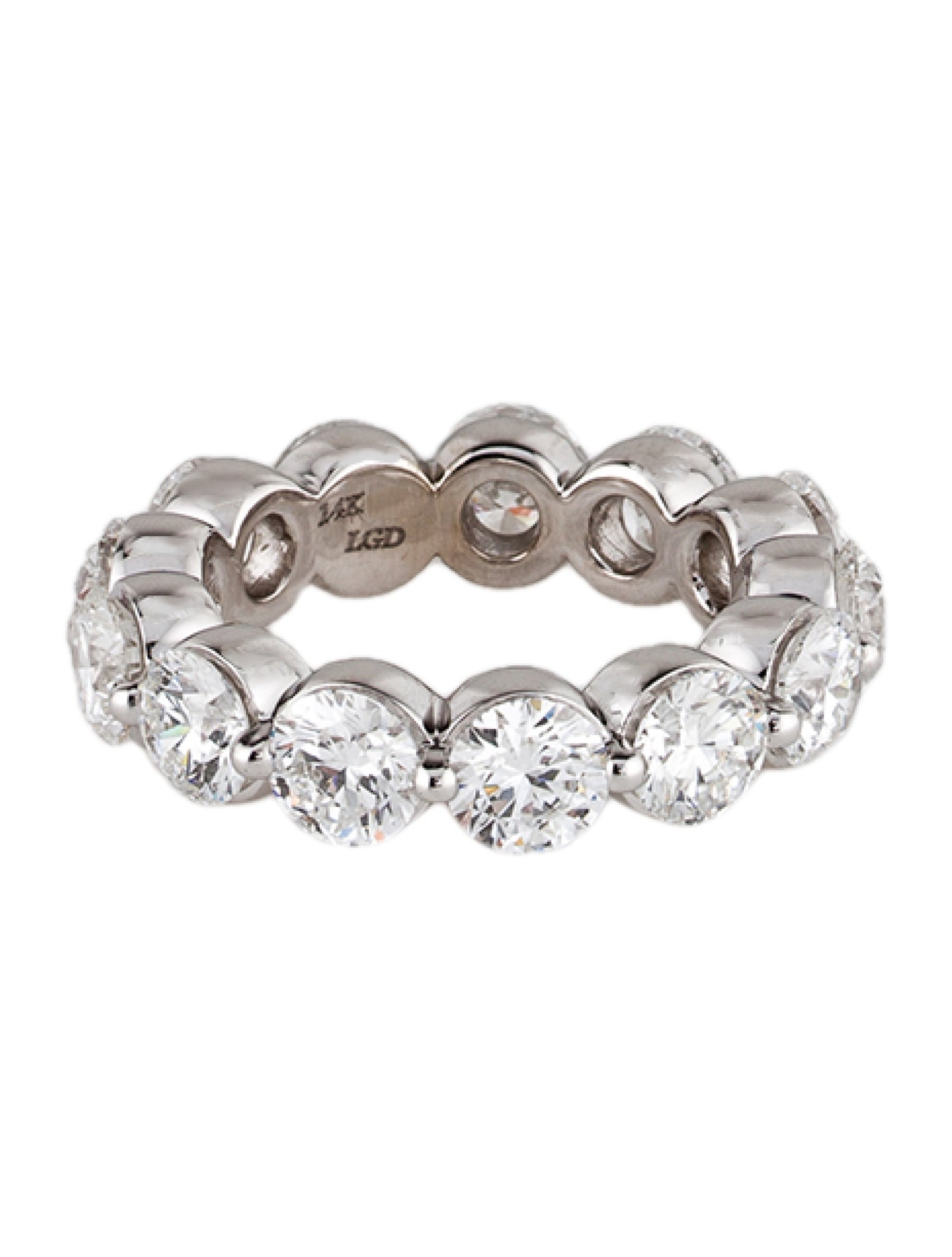 Ring 14K 12.90ctw Lab-Grown Diamond Eternity Band - Rhodium-Plated 14K ...