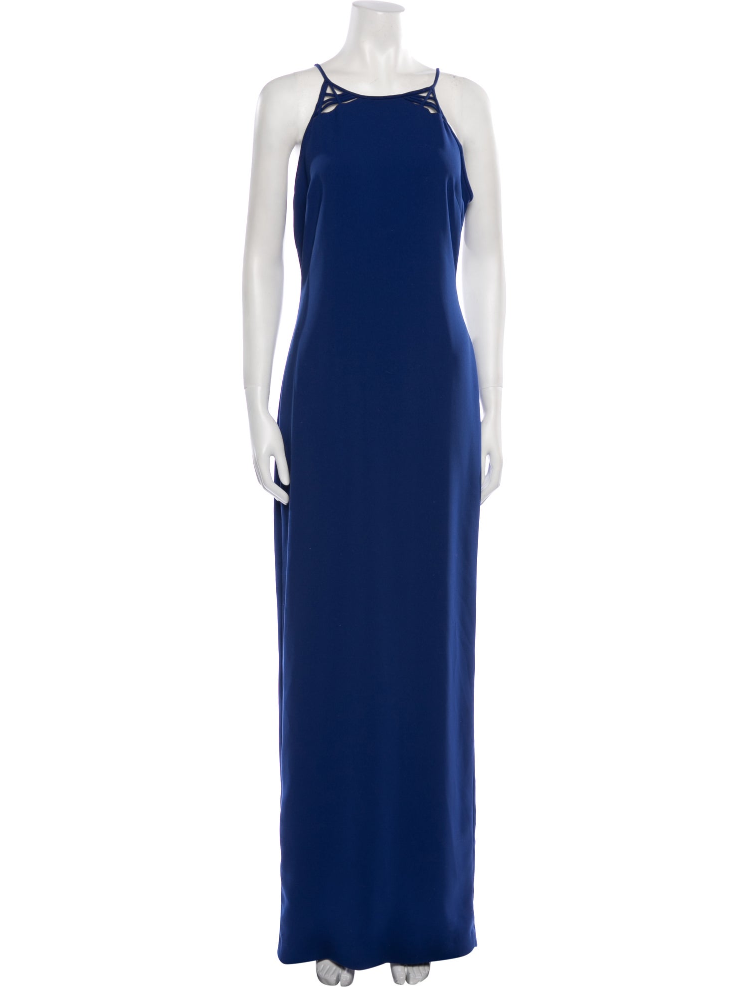 Badgley Mischka Square Neckline Long Dress - Blue Dresses, Clothing ...