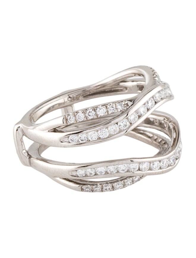 Ring Bernard K. Passman Coral and Diamond Riverwalk Ring - 18K White ...