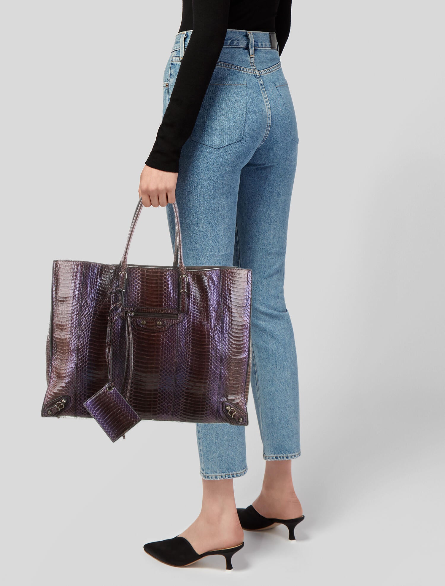 Balenciaga Python Papier A5 Tote - Metallic Totes, Handbags - BAL183074 ...