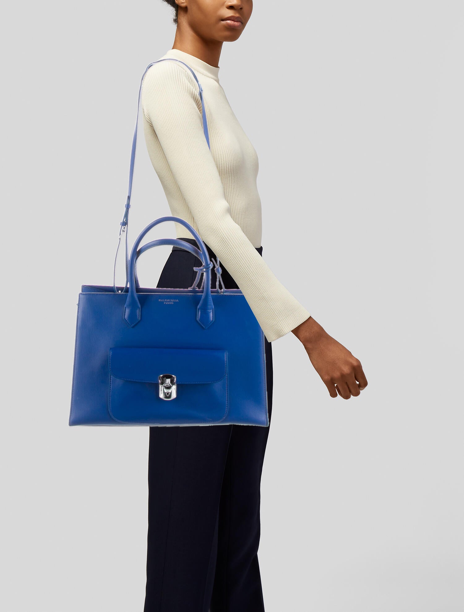 Balenciaga Padlock All Time Work Bag - Blue Shoulder Bags, Handbags ...