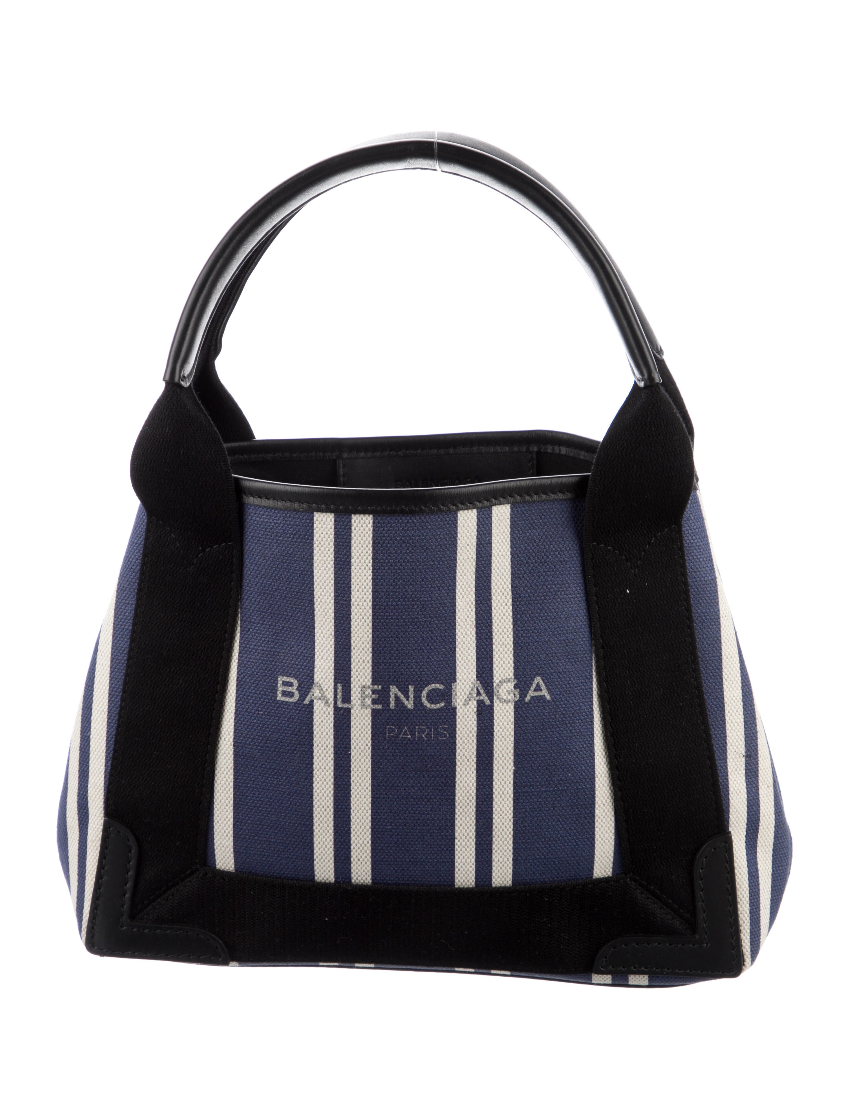 Balenciaga Striped Canvas Cabas S - Blue Handle Bags, Handbags ...