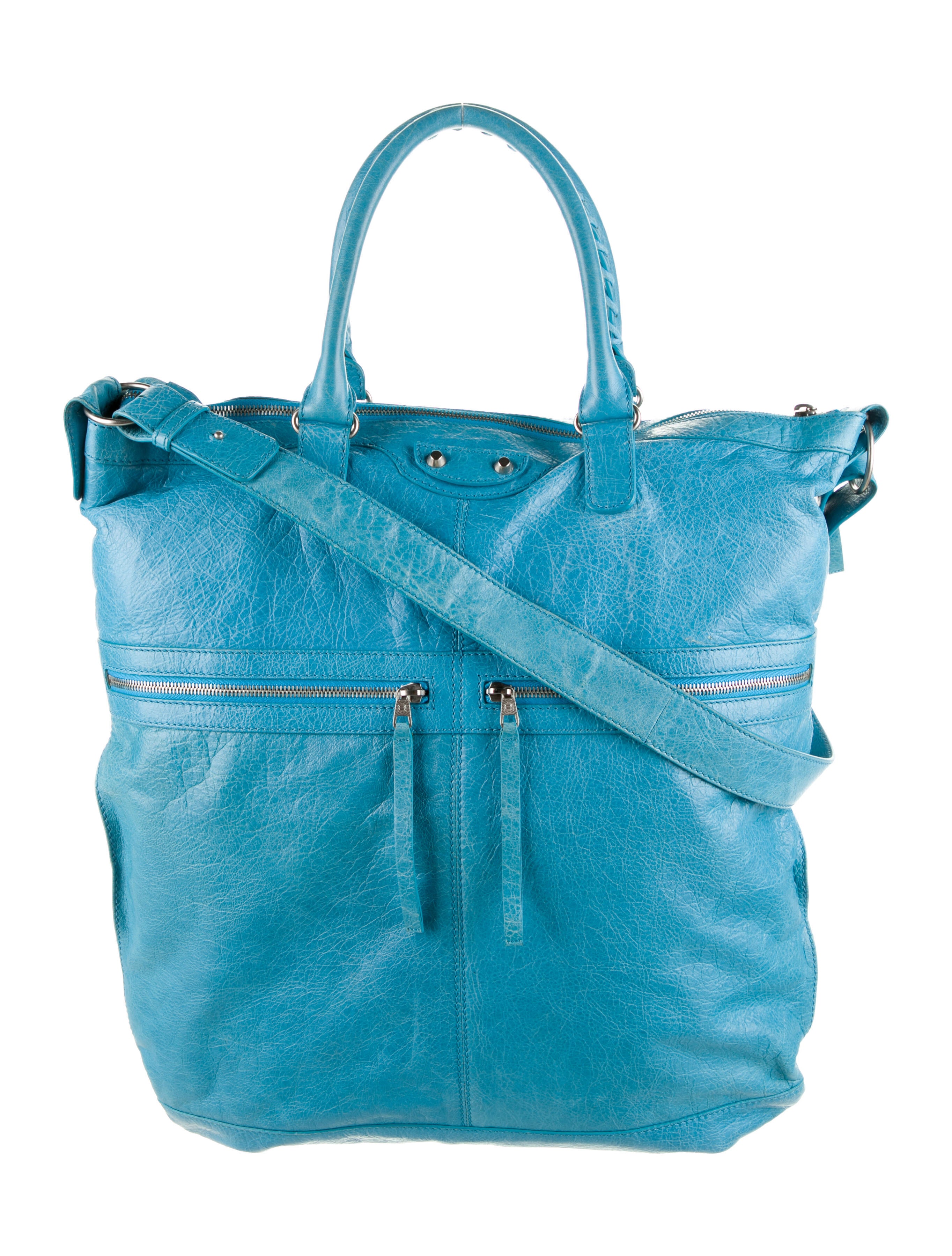 Balenciaga Motocross Classic Large Square Tote - Blue Totes, Handbags ...