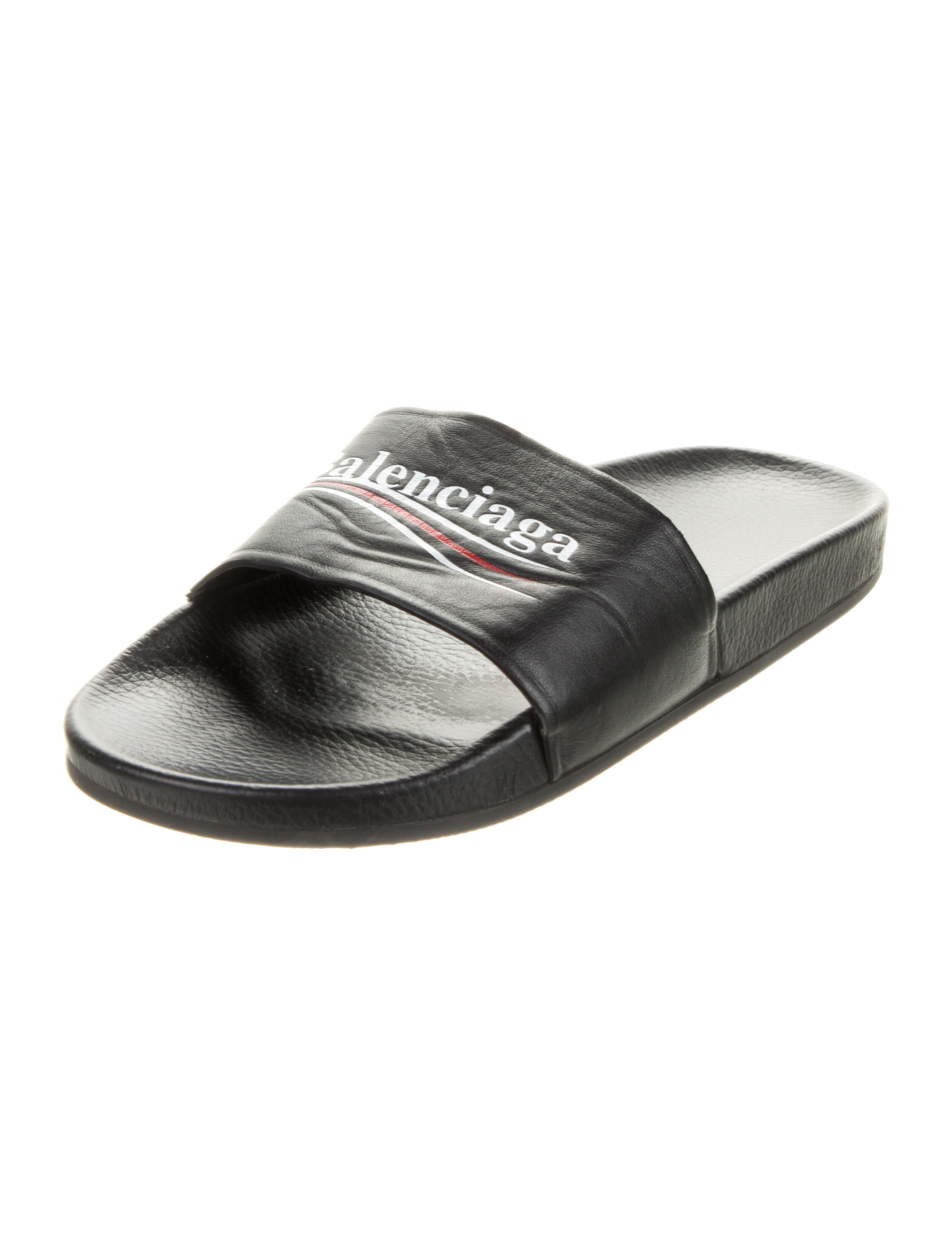 Balenciaga Campaign Slides Rubber Slides - Black Sandals, Shoes ...