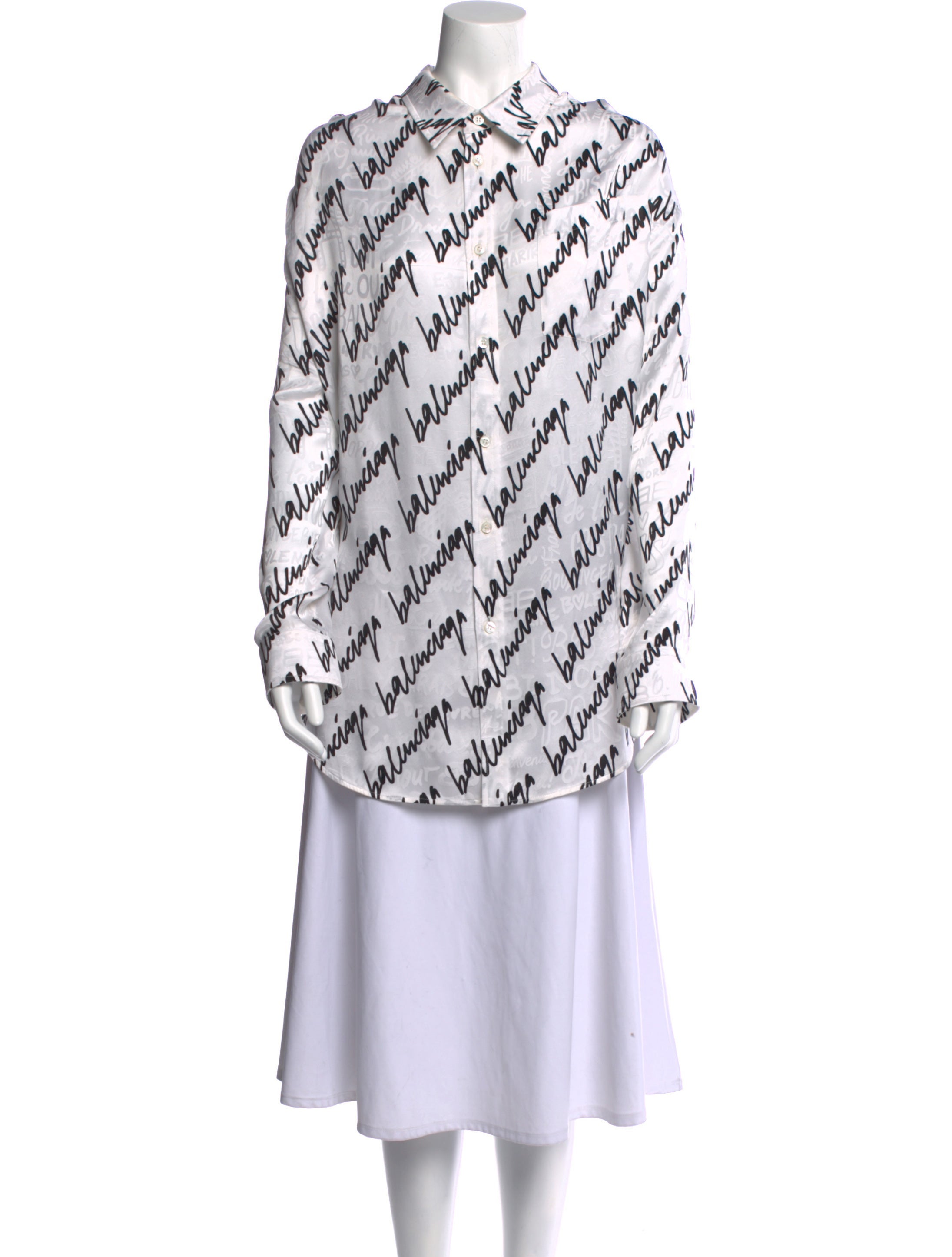 Balenciaga 2022 Script Tunic - White Tops, Clothing - BAL223766 | The ...