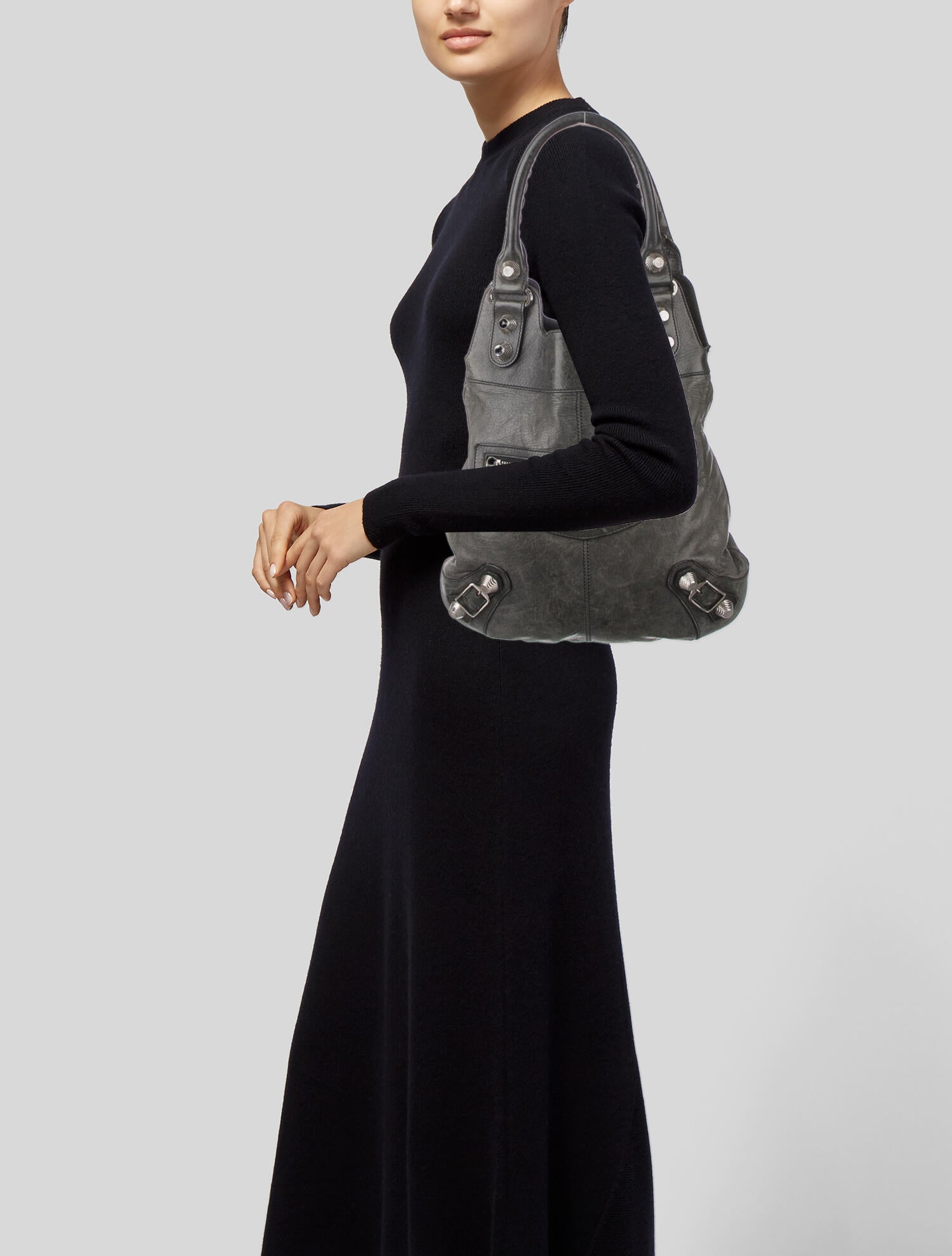 Balenciaga Motocross Giant 21 Slim Hobo - Black Hobos, Handbags ...