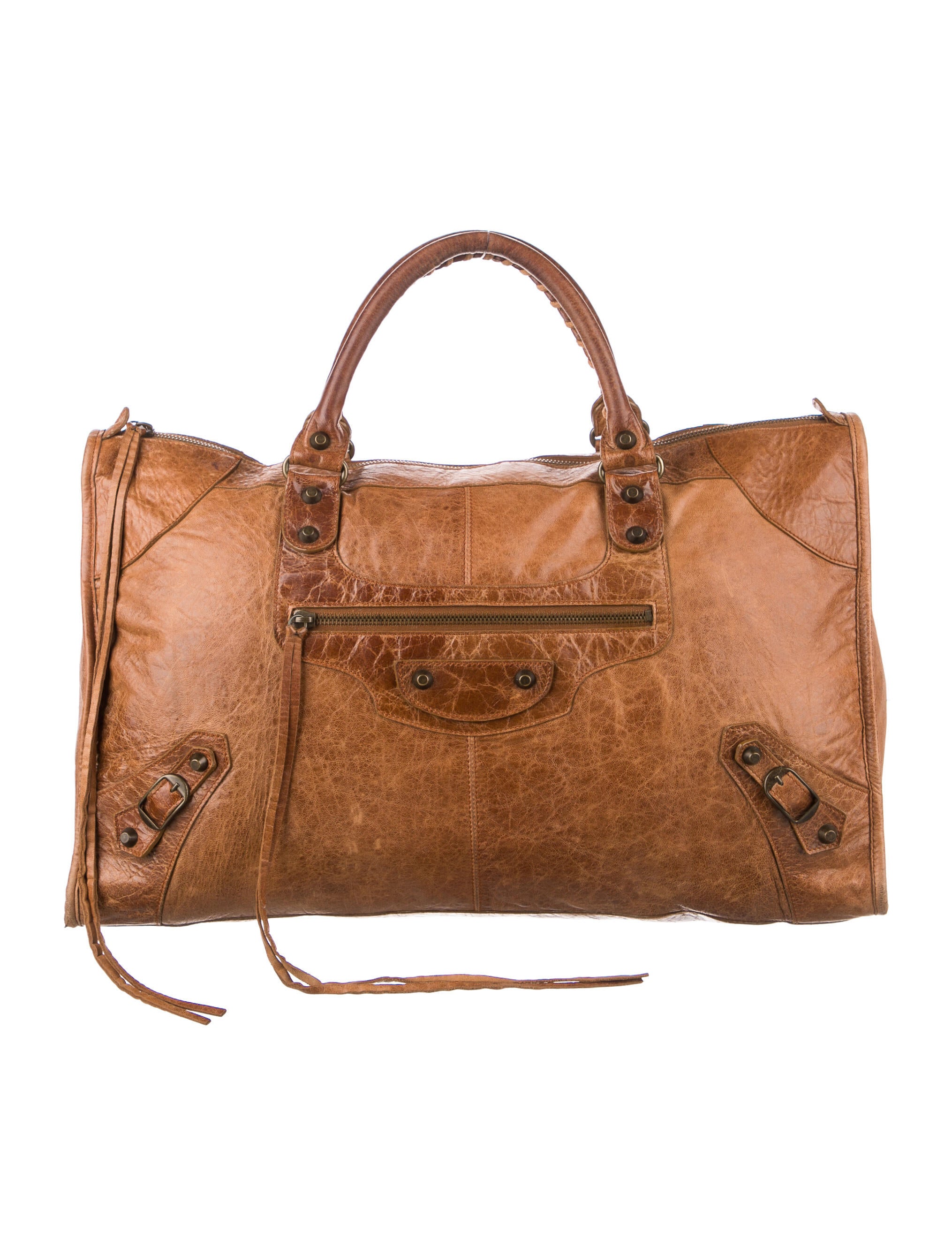 Balenciaga Motocross Classic Work Bag - Brown Handle Bags, Handbags ...