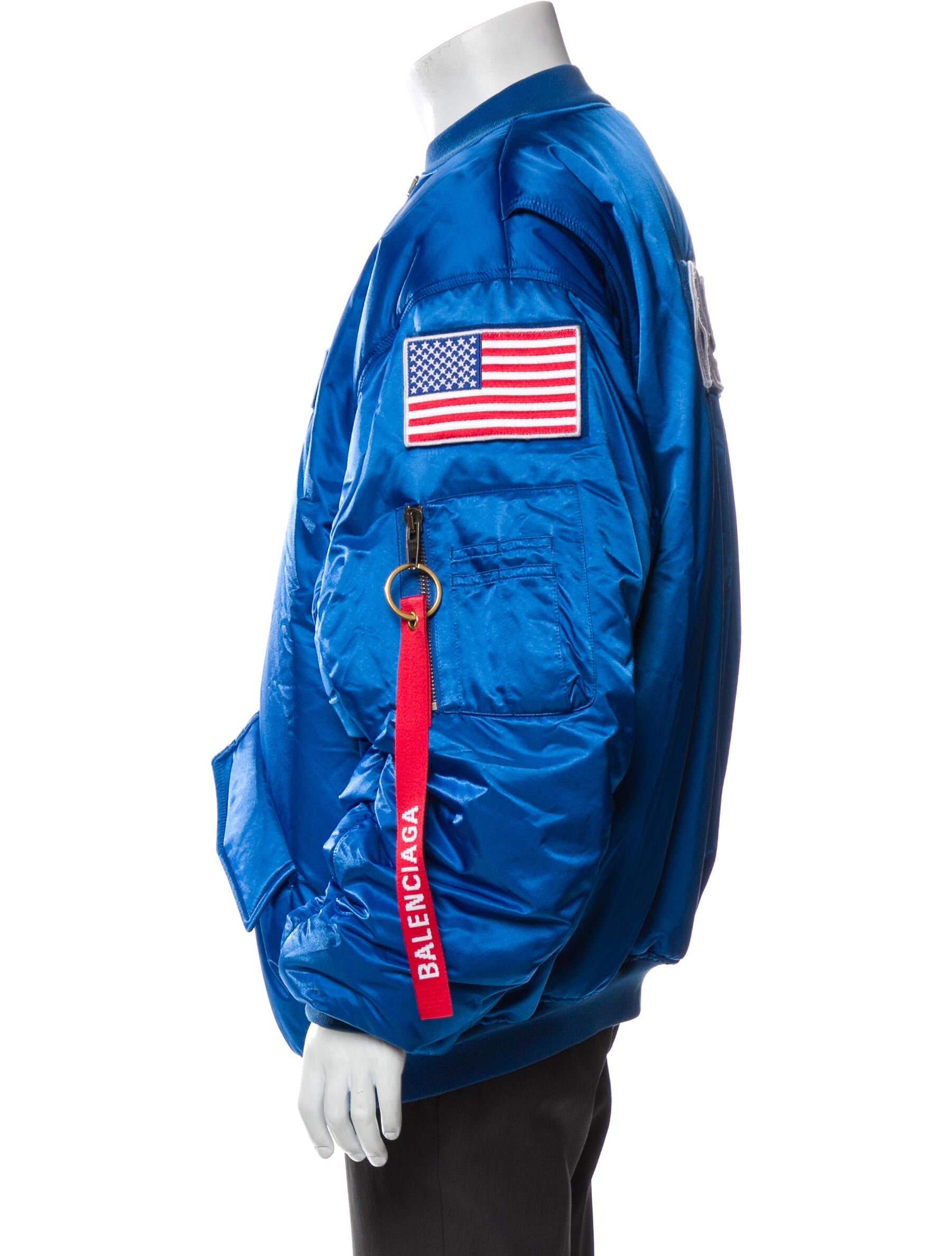 Balenciaga 2021 NASA Bomber Varsity Jacket - Blue Outerwear, Clothing ...