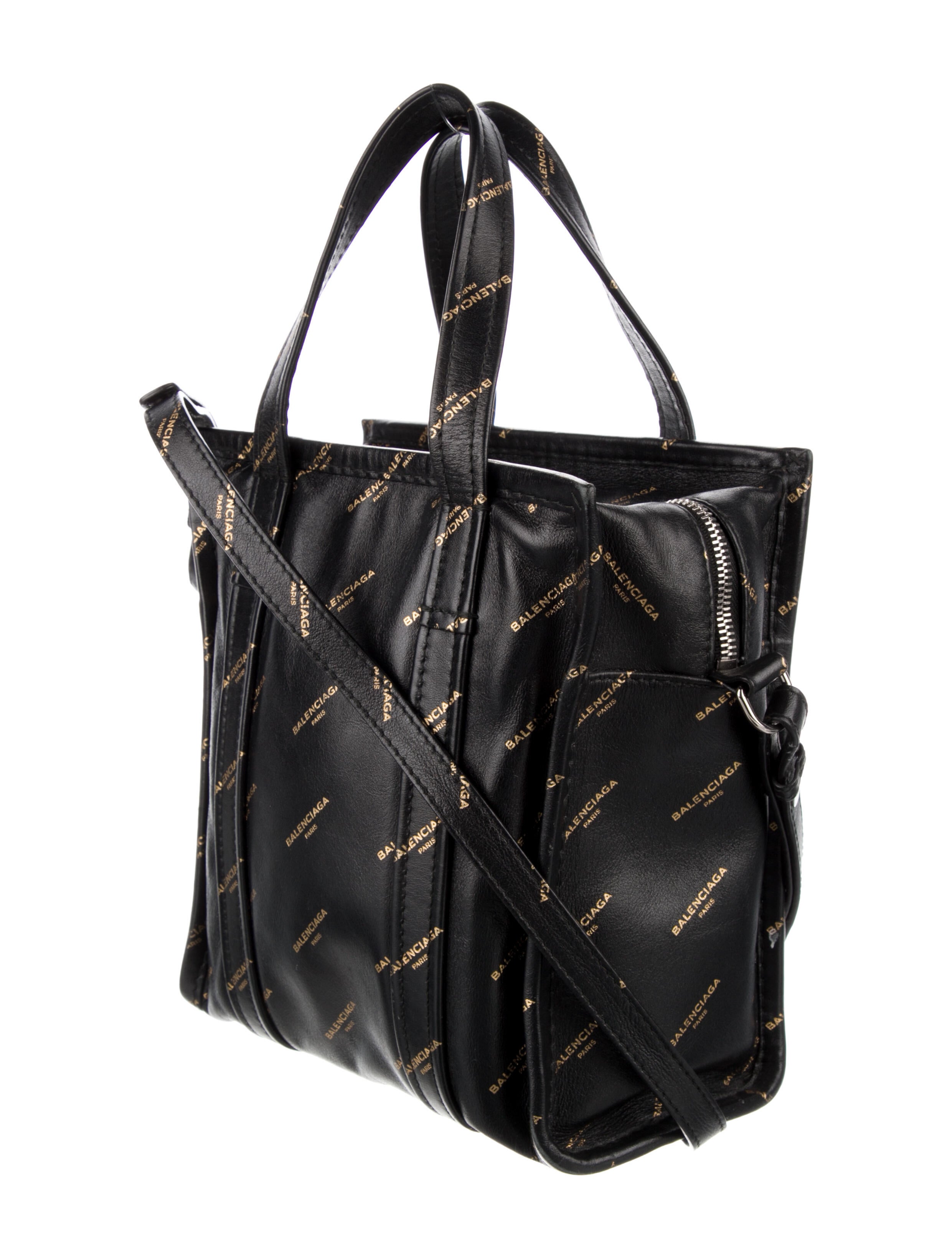 Balenciaga Logo Bazaar Shopping XS Tote - Black Crossbody Bags ...